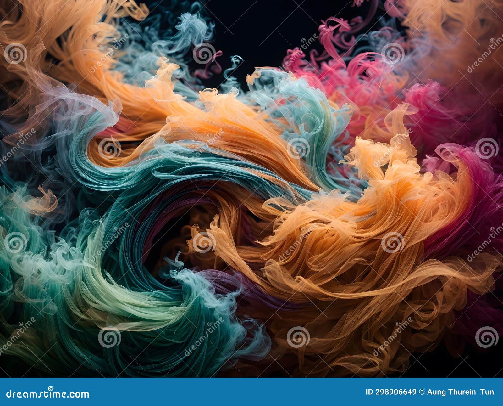 An Abstract Art with Colorful Smoke Stock Image - Image of typhoon ...