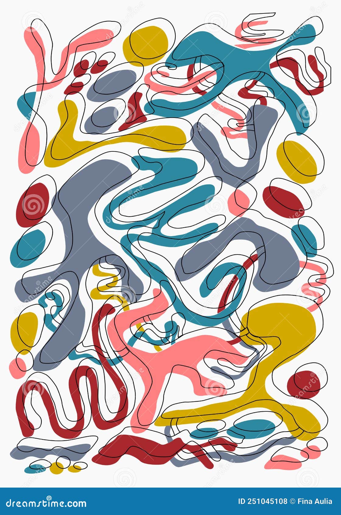 Abstract Art, Combination of Line Pattern and Abstract Colors Stock ...