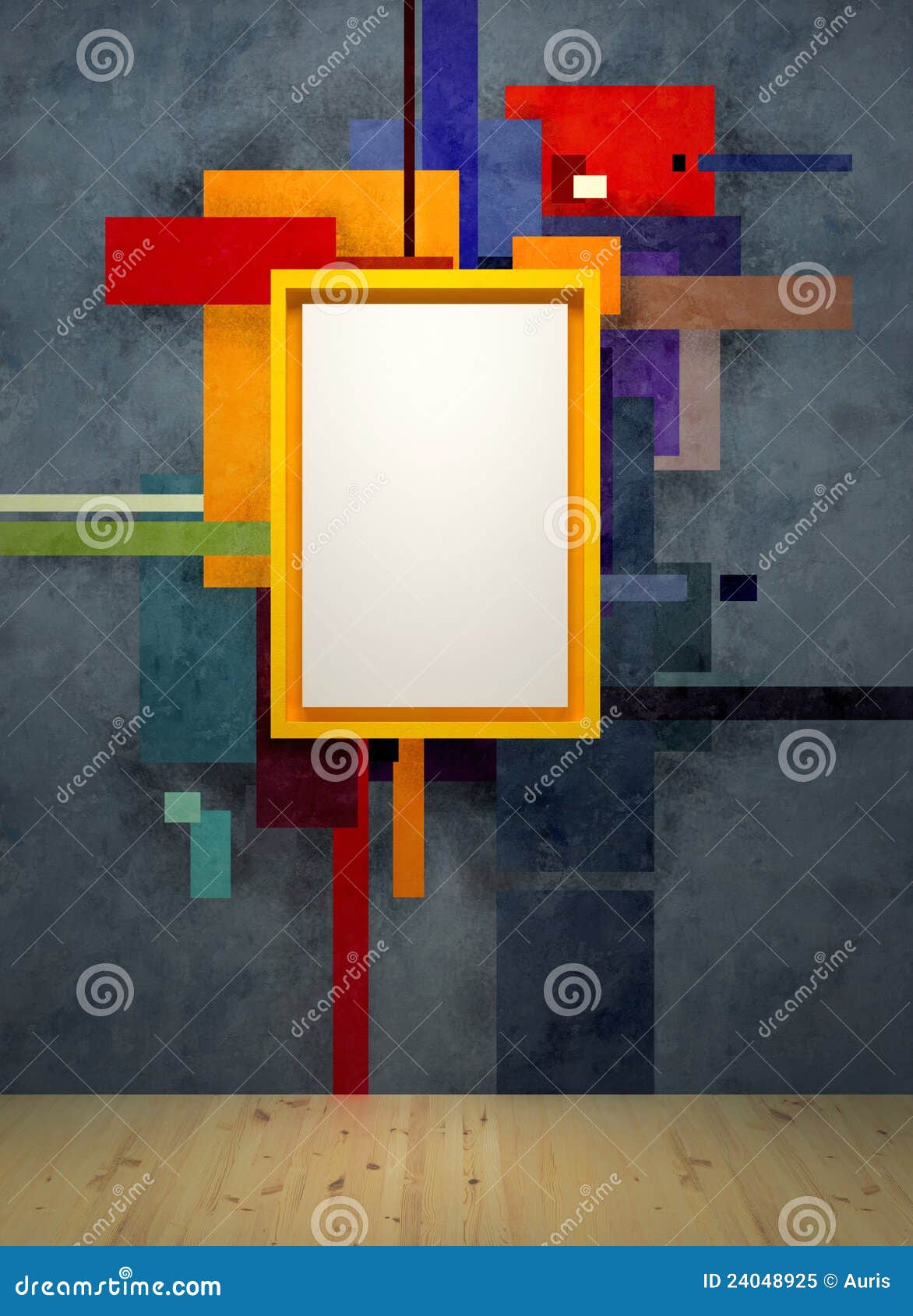 Abstract Art Composition in Museum Stock Illustration - Illustration of ...