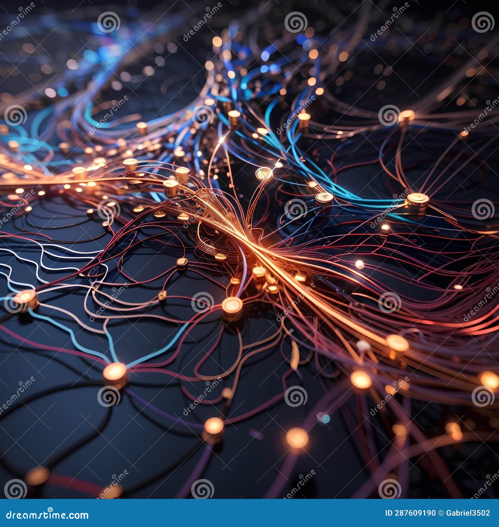 Abstract Art Created with Colored Cables Stock Illustration ...