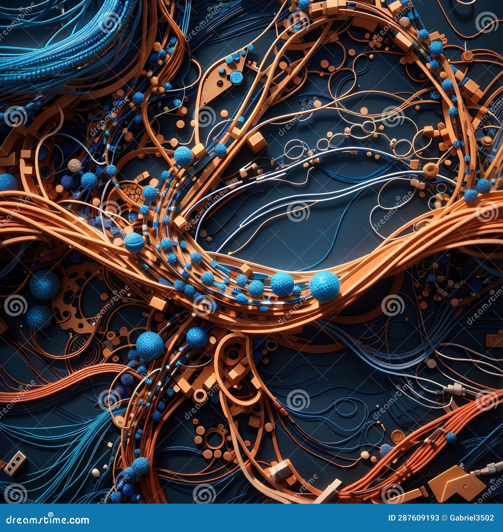 Abstract Art Created with Colored Cables Stock Image - Image of energy ...