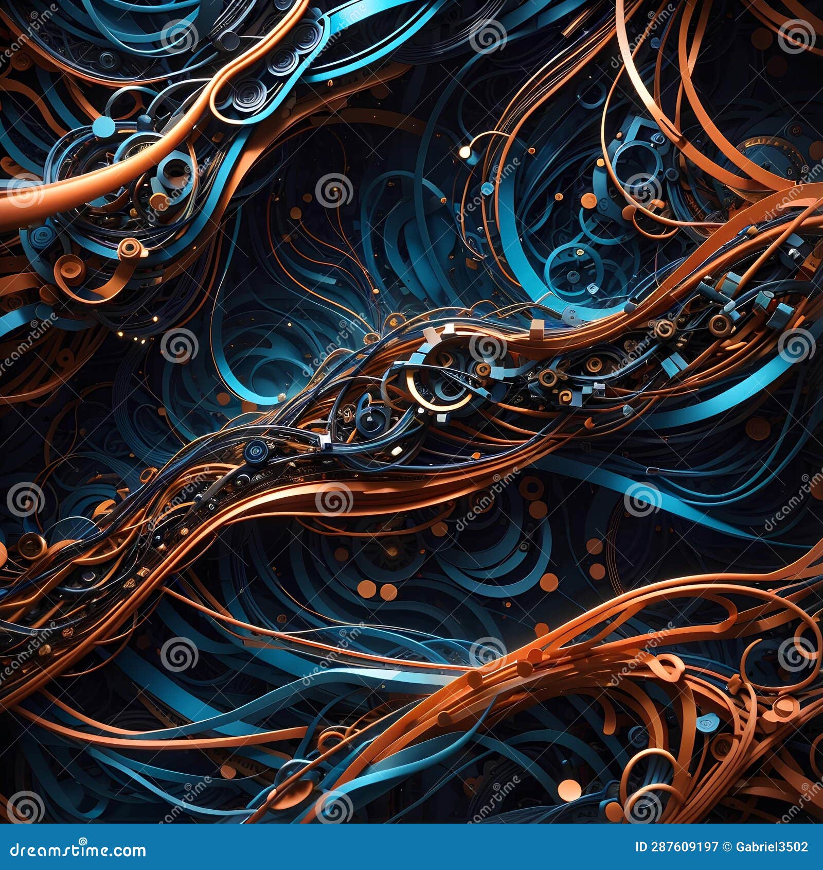 Abstract Art Created with Colored Cables Stock Illustration ...