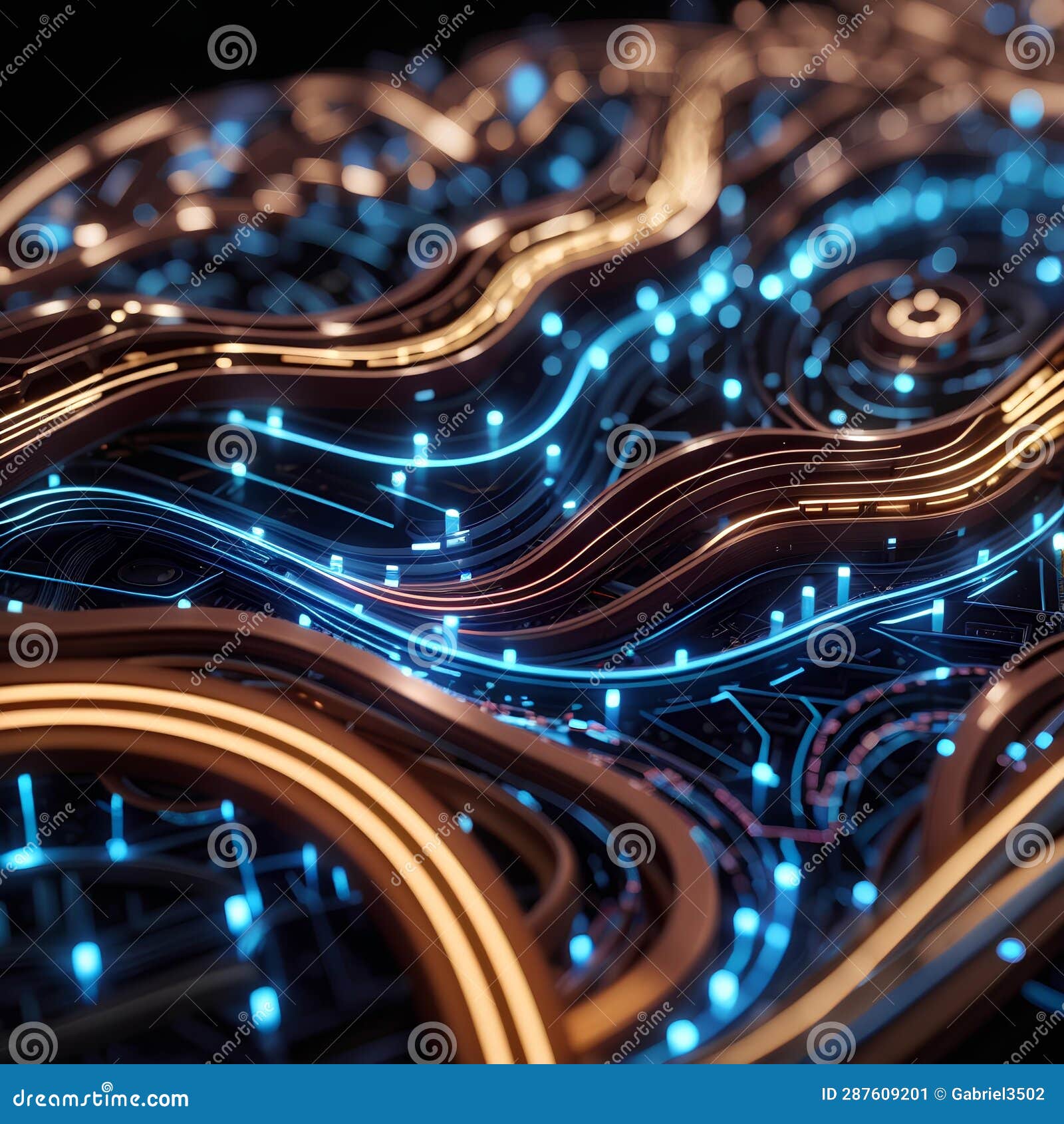 Abstract Art Created with Colored Cables Stock Illustration ...