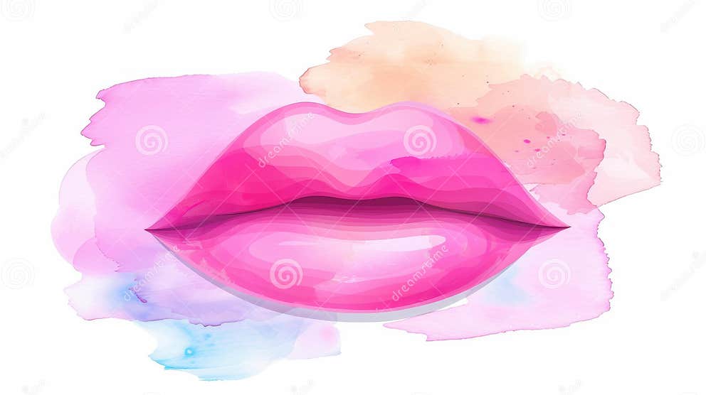 Abstract Art Creating Beautiful Womans Lips Using Unique Blots, a ...