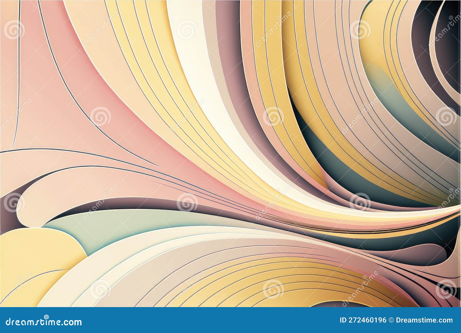 Abstract Art of Curve Line in Pastel Color Pattern. Stock Illustration ...