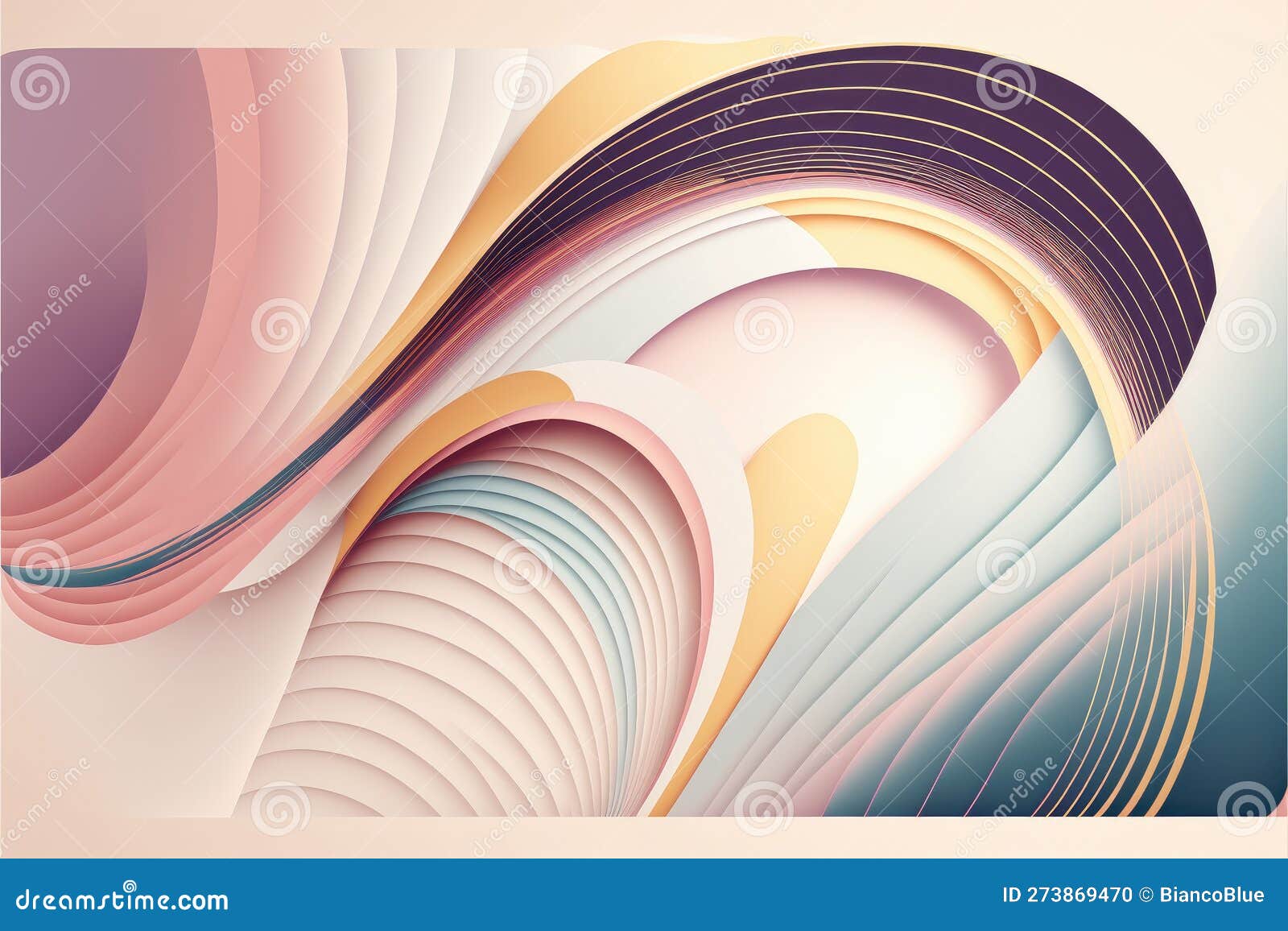 Abstract Art of Curve Line in Pastel Color Pattern. Stock Illustration ...