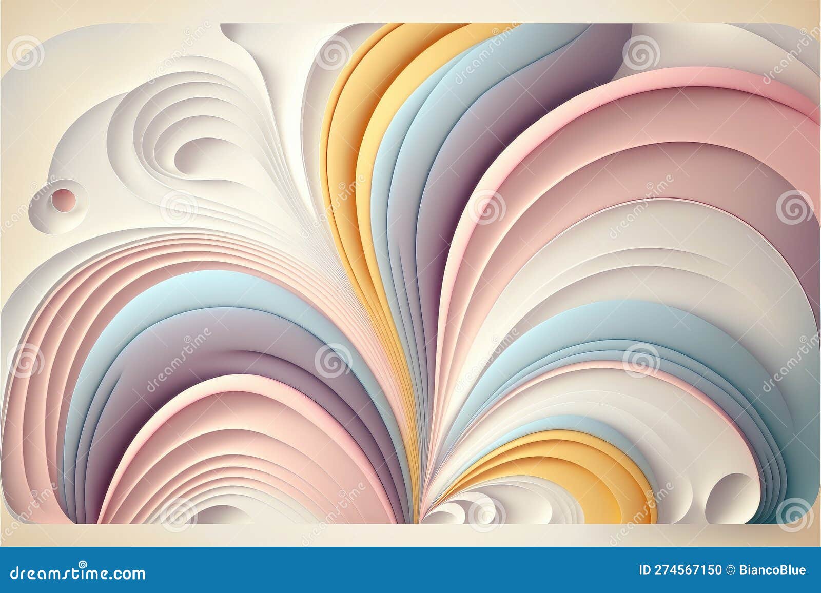 Abstract Art of Curve Line in Pastel Color Pattern. Stock Illustration ...