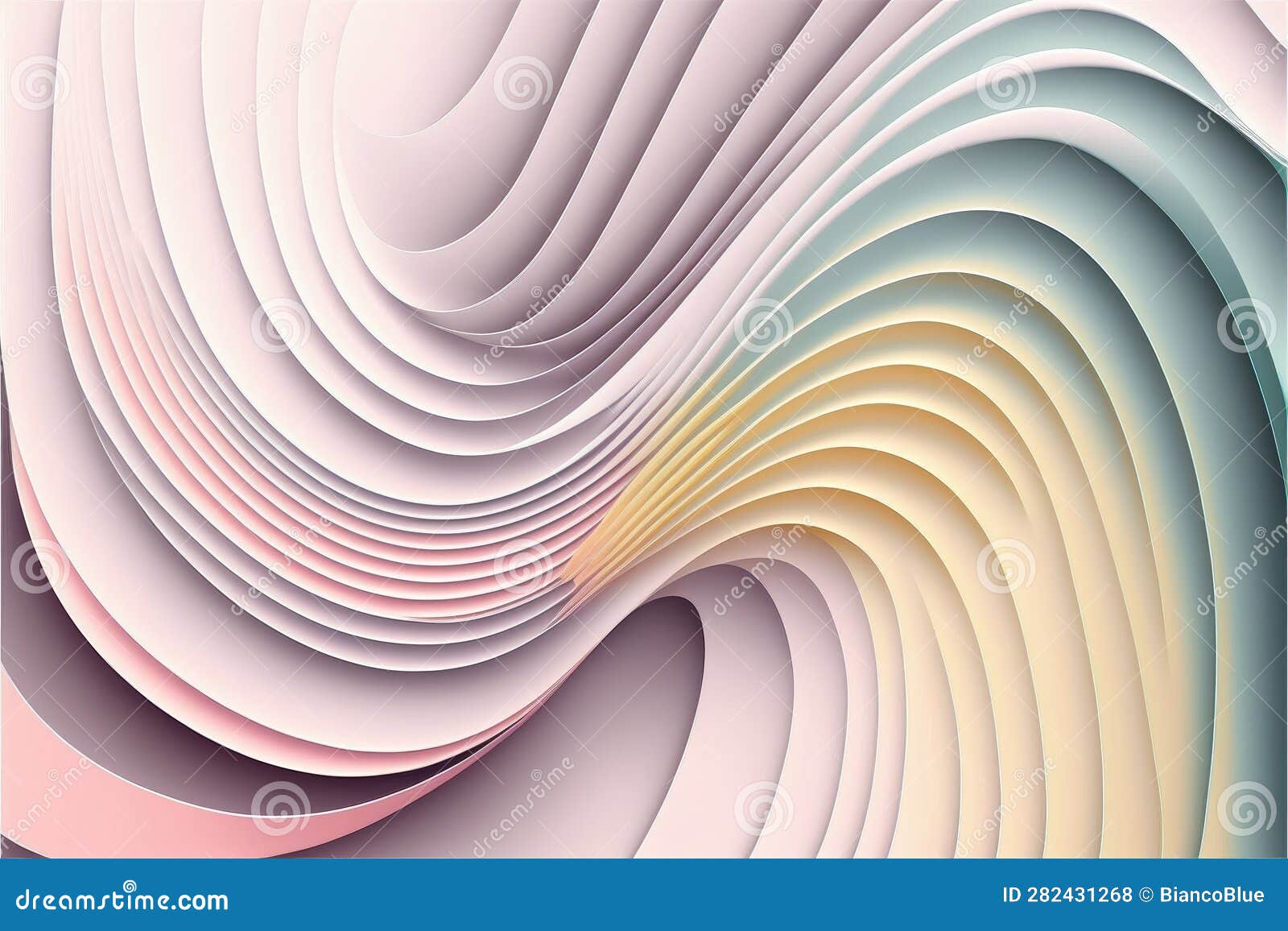 Abstract Art of Curve Line in Pastel Color Pattern. Stock Illustration ...