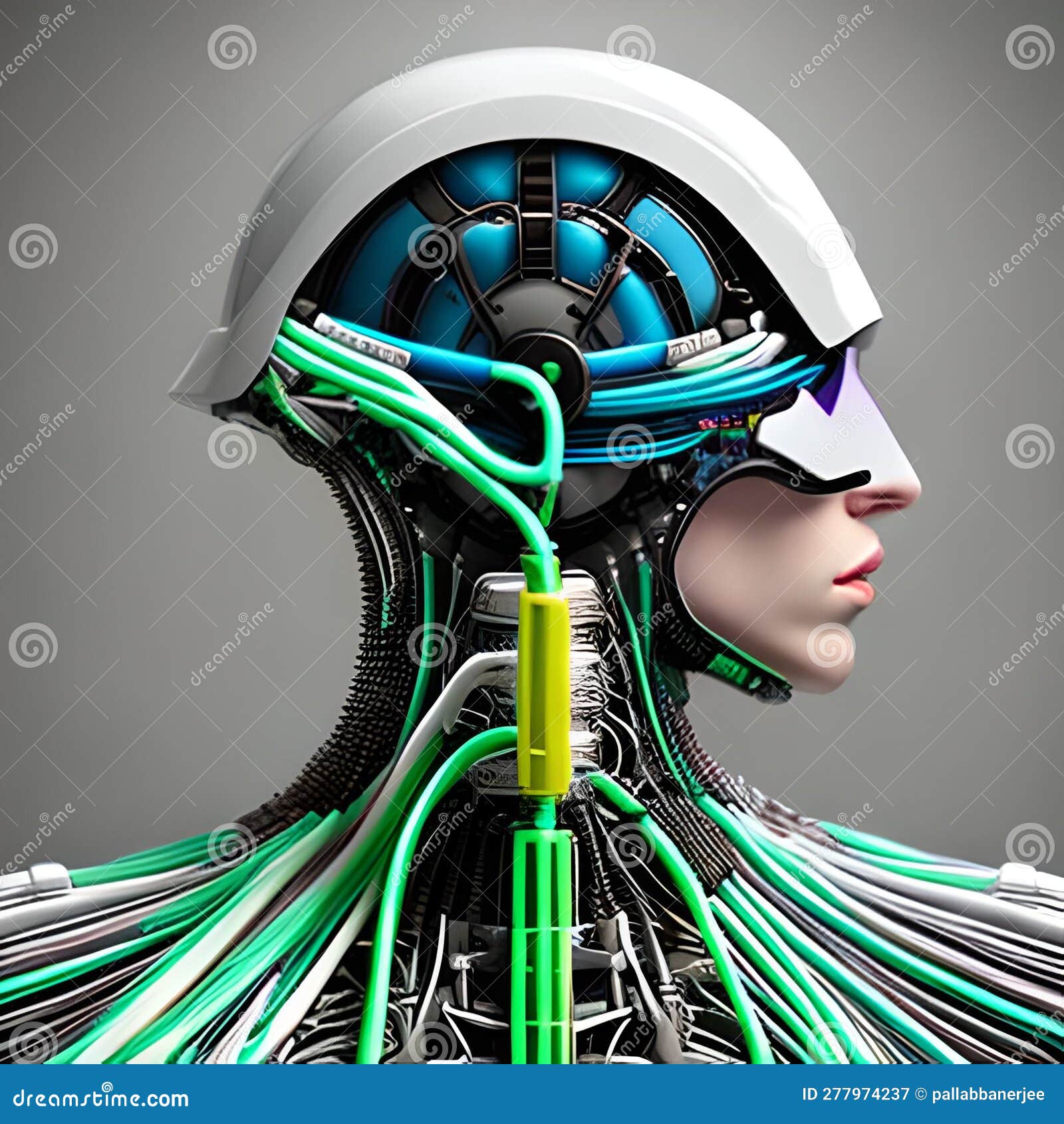 Artificial Intelligence Background, Abstract Art, Cyborg Face, Portrait ...