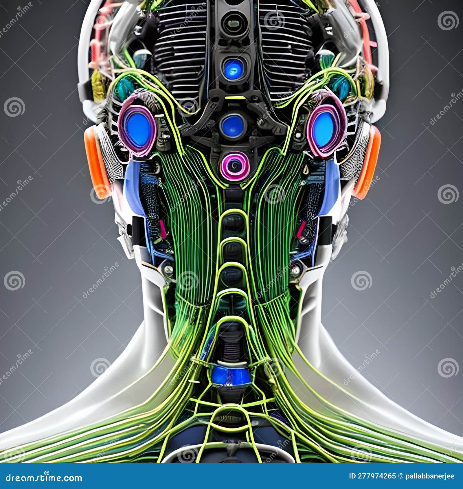 Artificial Intelligence Background, Abstract Art, Cyborg Face, Portrait ...