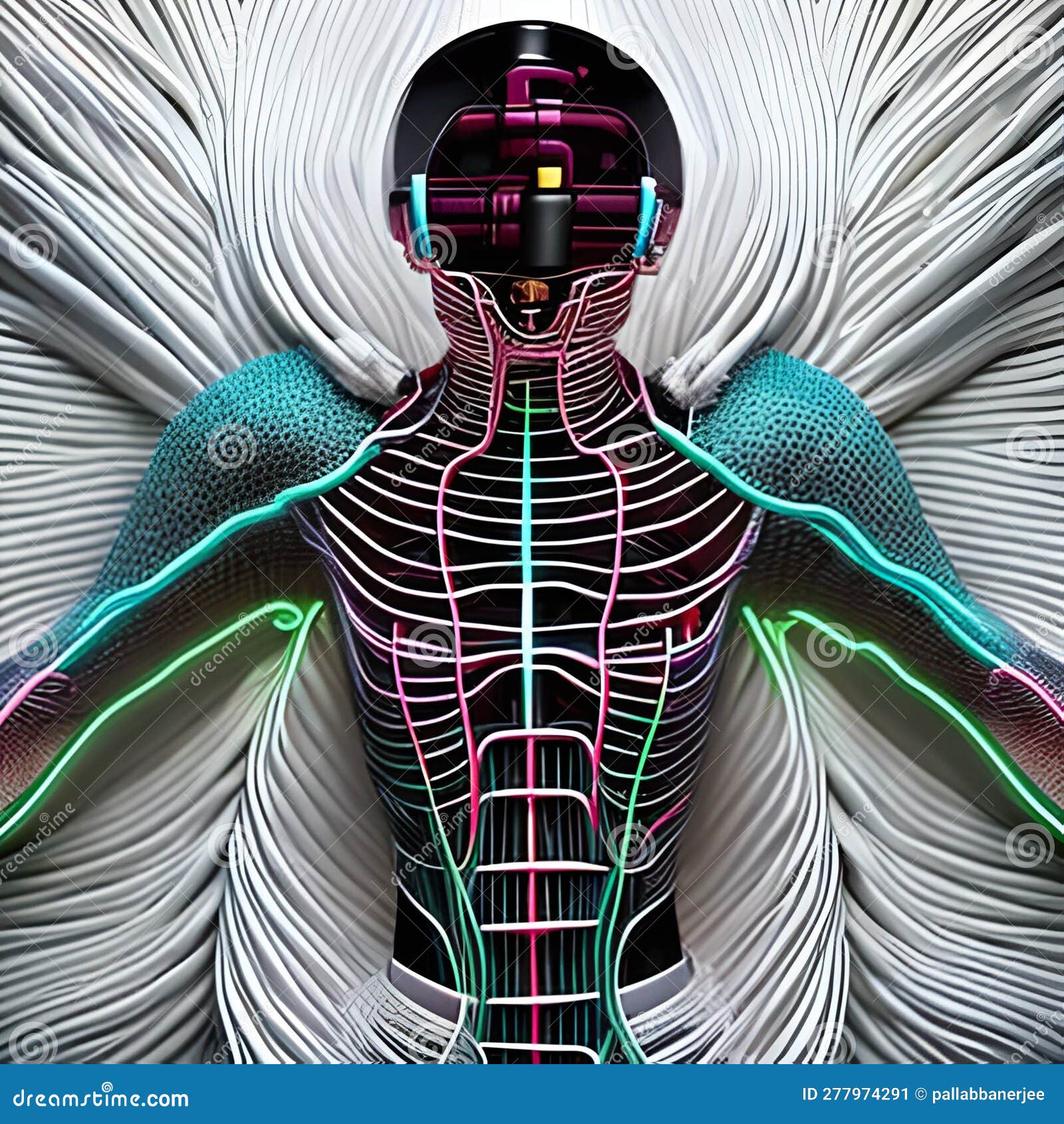 Artificial Intelligence Background, Abstract Art, Cyborg Face, Portrait ...