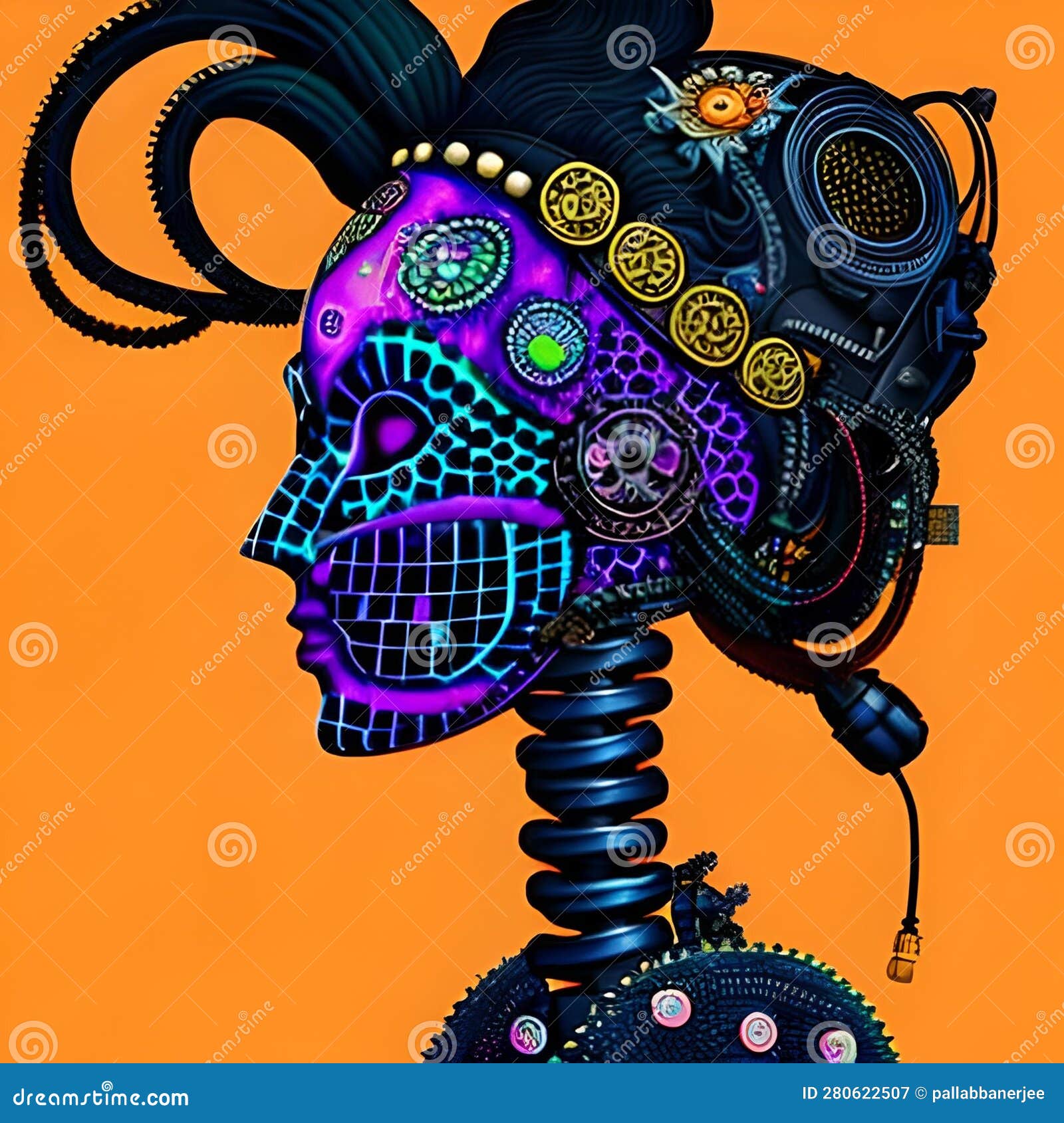 Artificial Intelligence Background, Abstract Art, Cyborg Face, Portrait ...