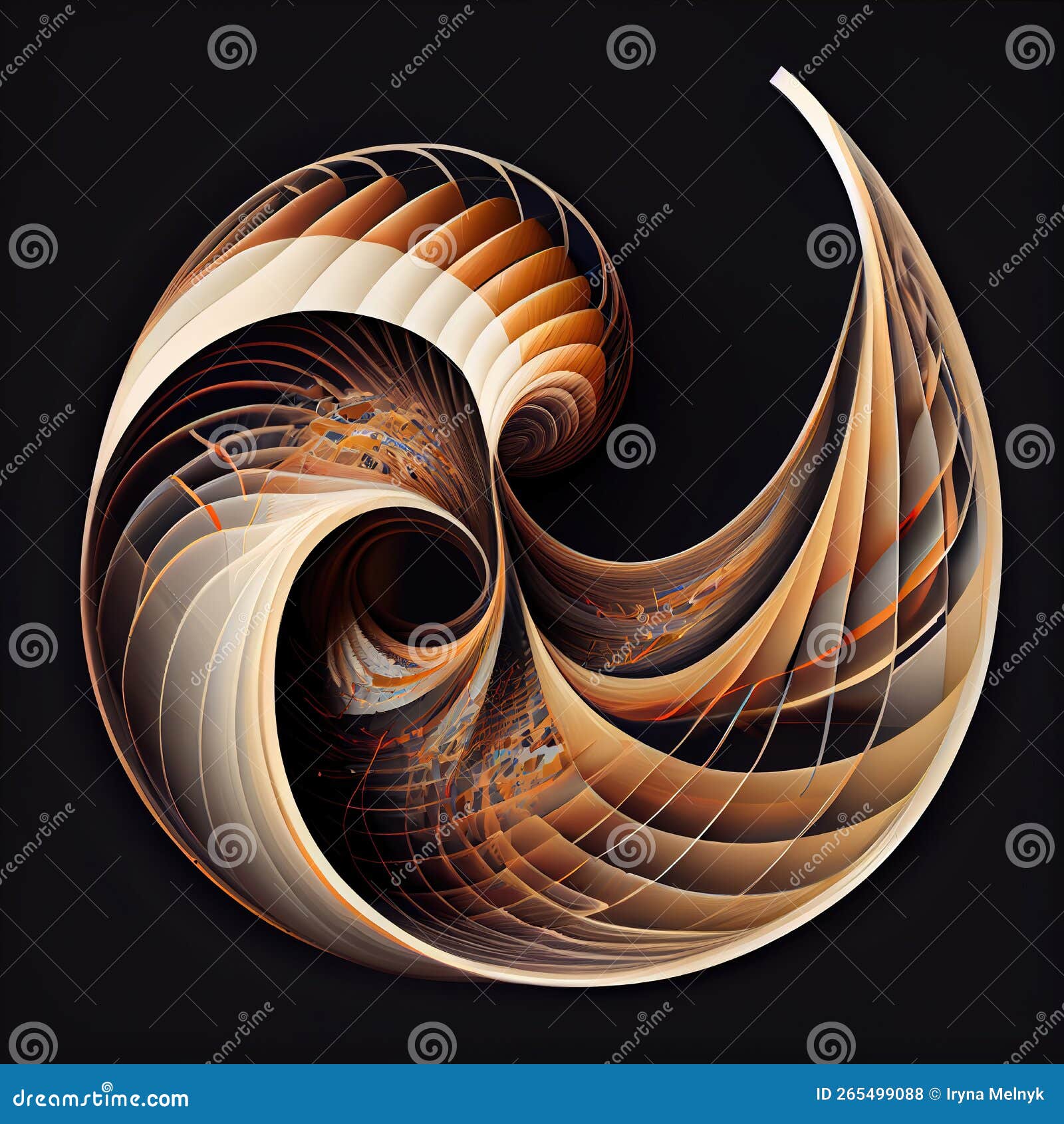 3d Curved Lines Background Forming Surreal Shape Made with Generative ...
