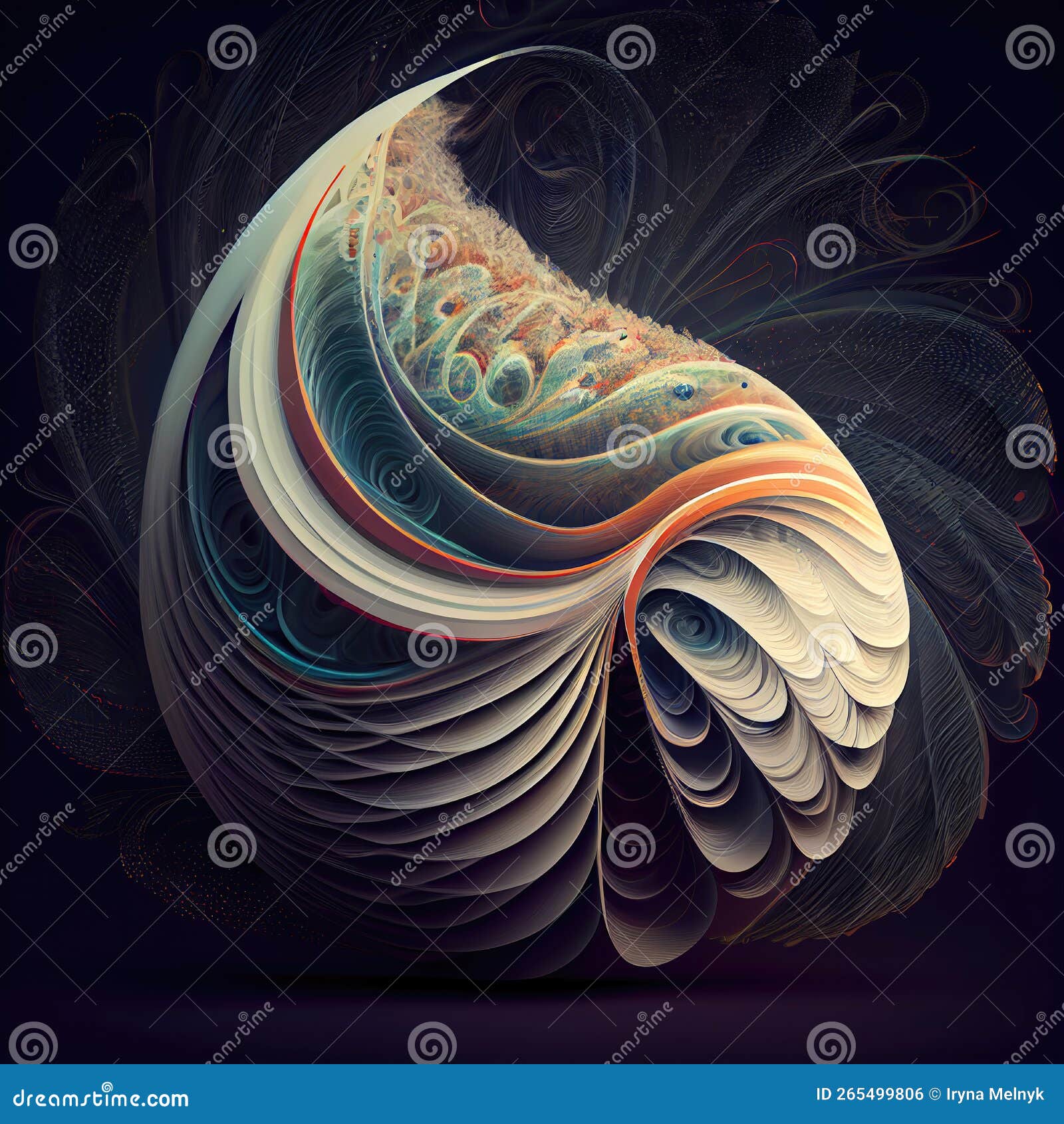 3d Curved Lines Background Forming Surreal Shape Made with Generative ...