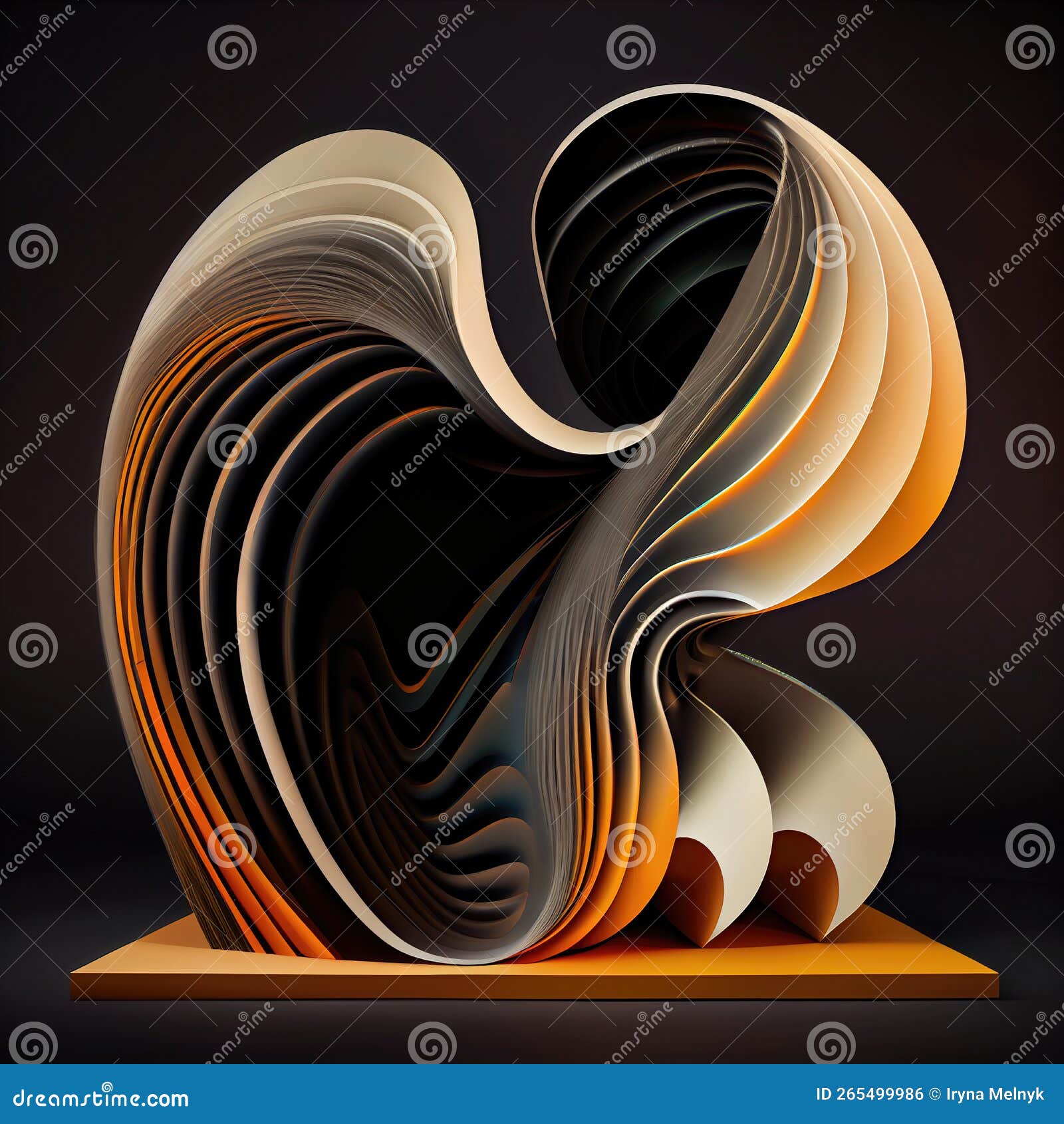 3d Curved Lines Background Forming Surreal Shape Made with Generative ...