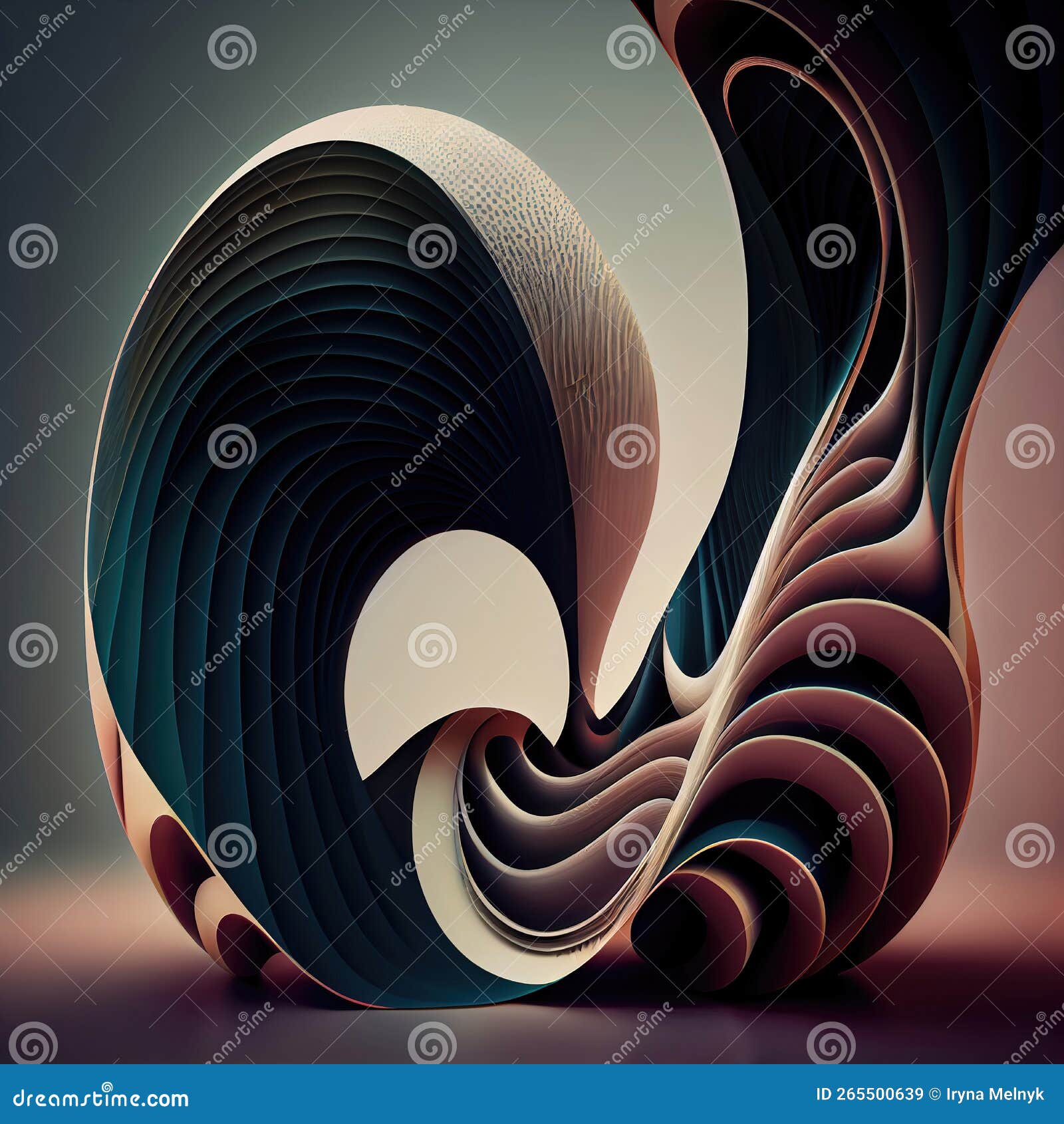 3d Curved Lines Background Forming Surreal Shape Made with Generative ...