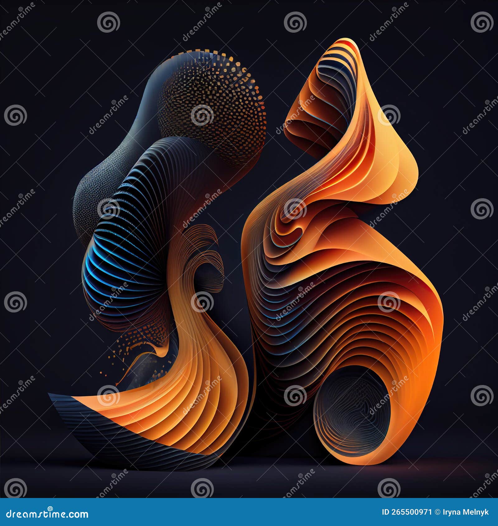 3d Curved Lines Background Forming Surreal Shape Made with Generative ...