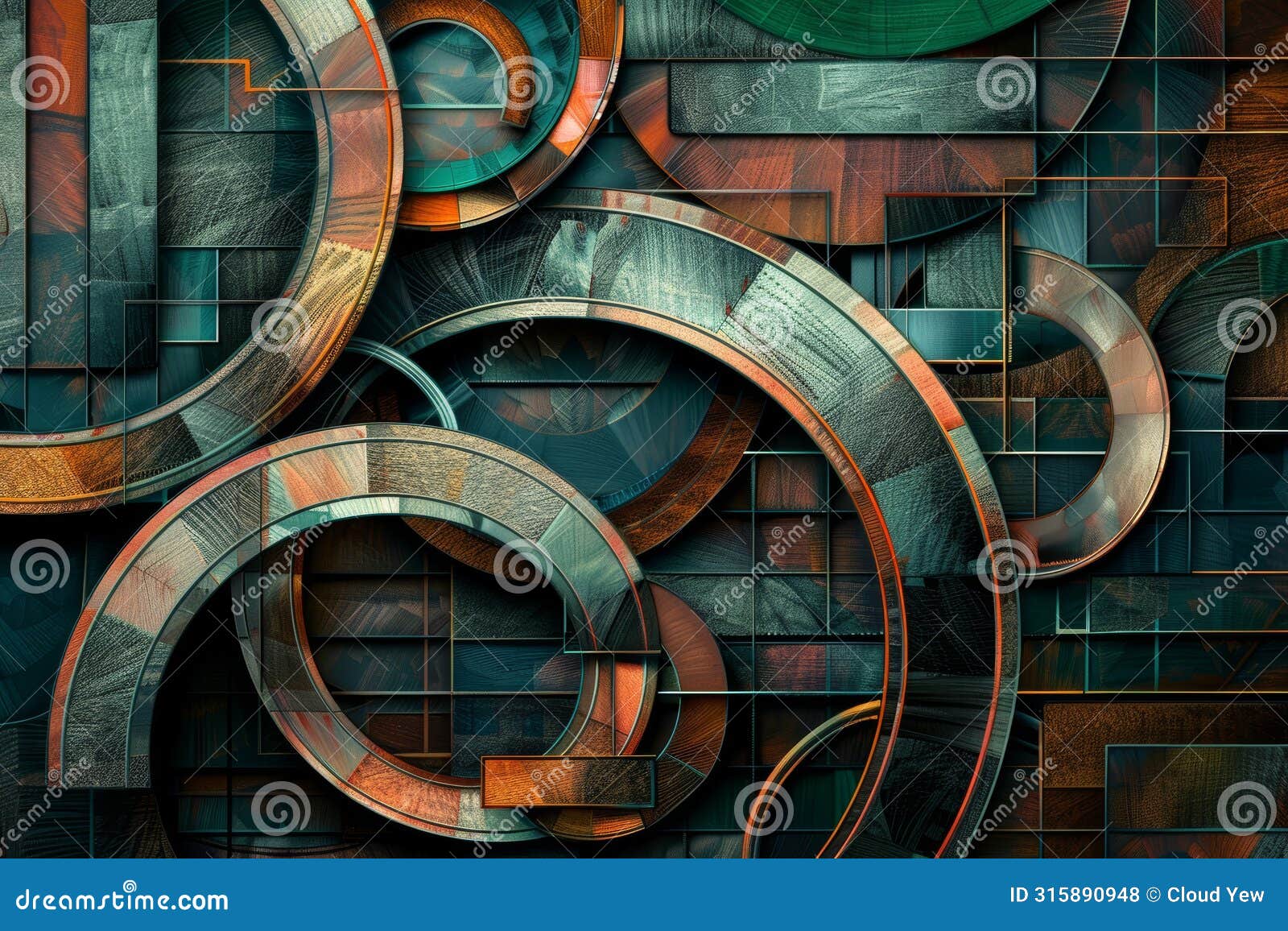 Abstract Art Deco Background with a Sense of Depth and Dimension Stock ...