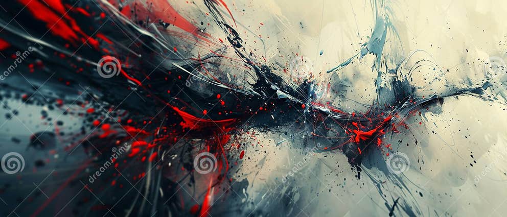 Abstract Art Depicting Chaotic Troubled Mind with Overlapping Lines and ...