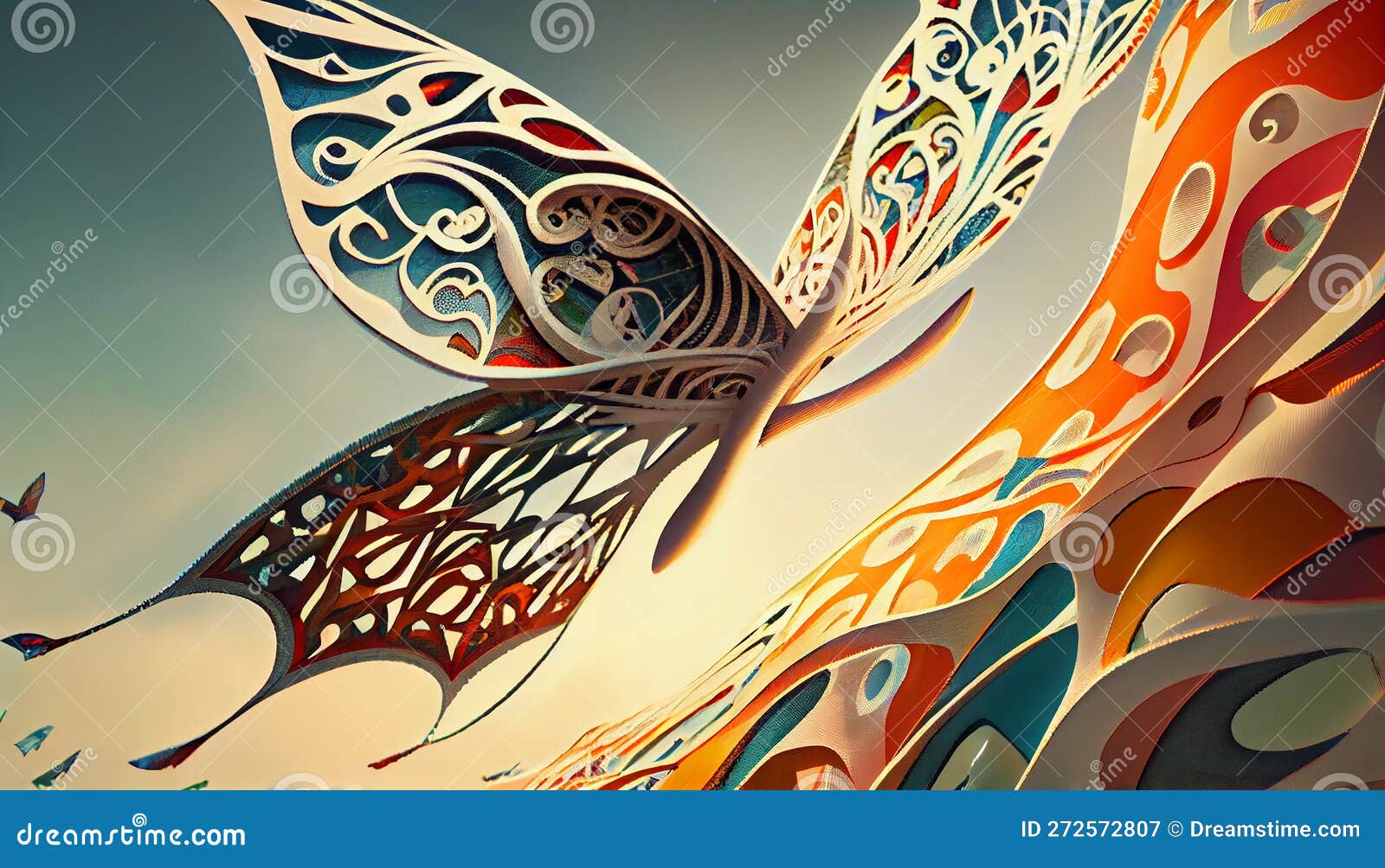 Abstract Art Design with Butterfly Wings ,generative AI Stock Image ...