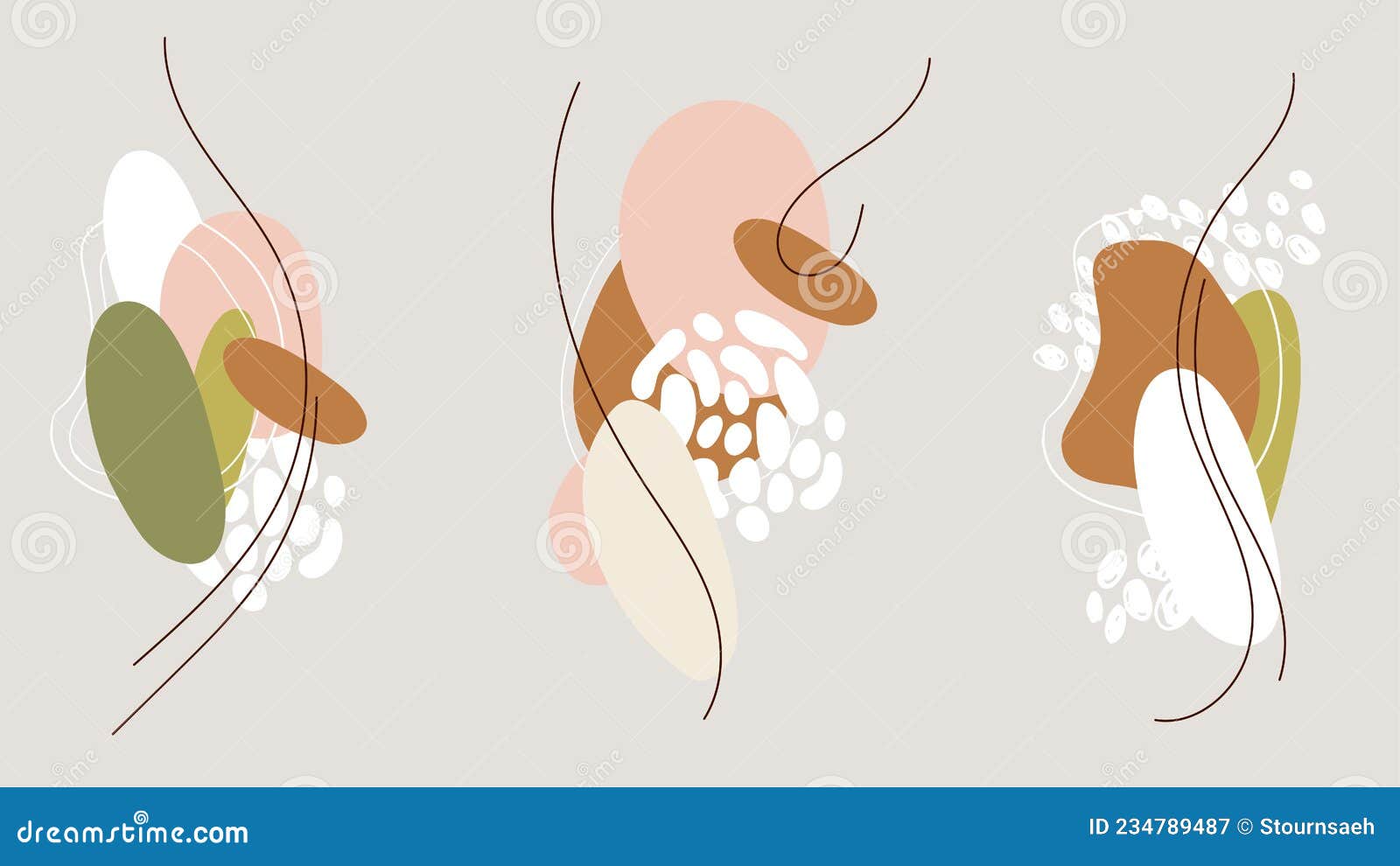 Abstract Art Design Element Collection. Hand Drawn Shapes and Line ...