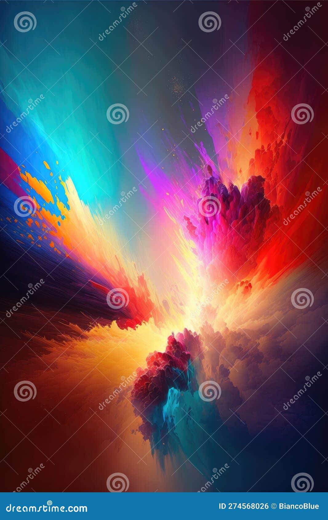 Abstract Art of Exploding Vibrant Multicolored Frame. Stock ...