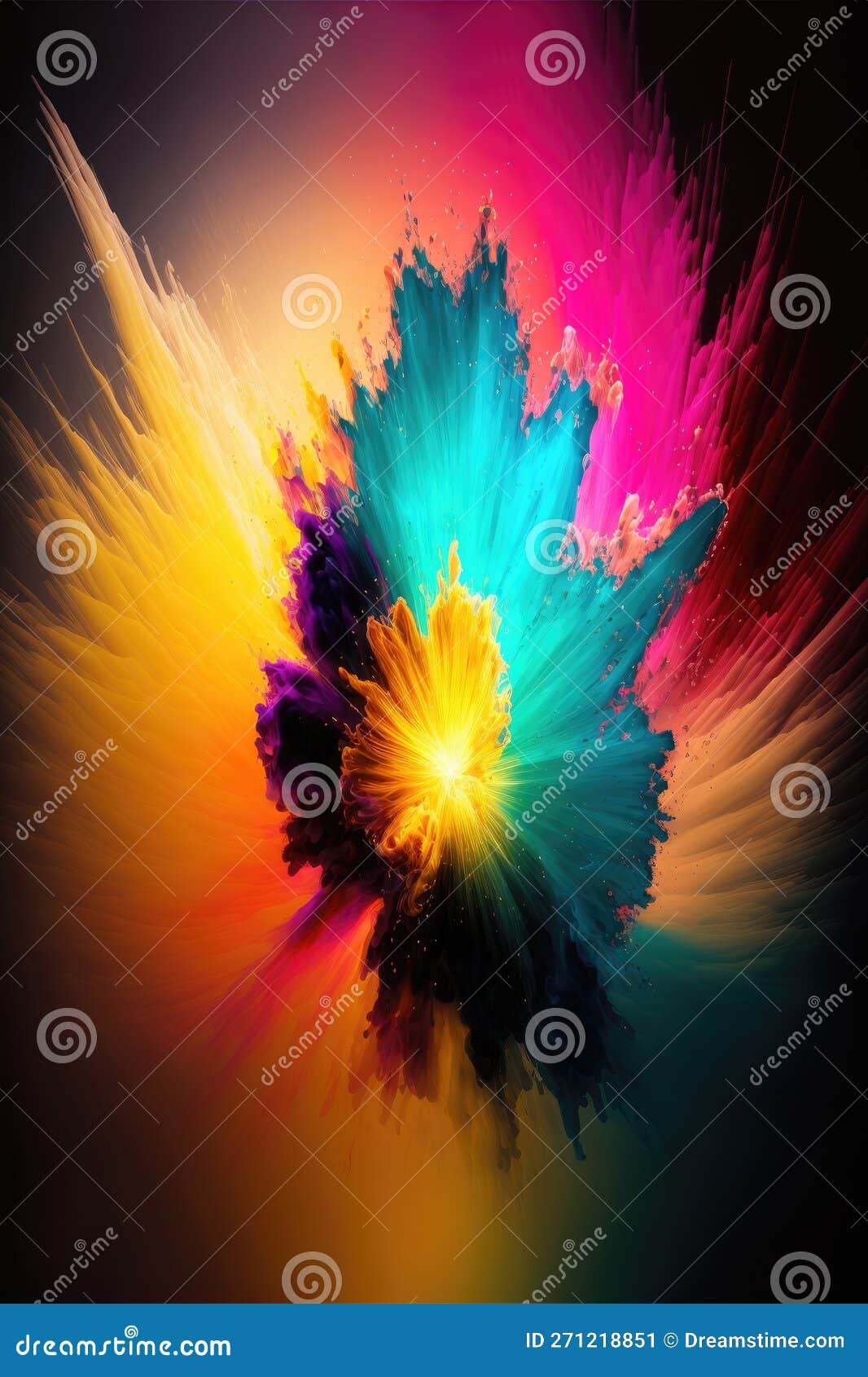 Abstract Art of Exploding Vibrant Multicolored Frame. Stock ...