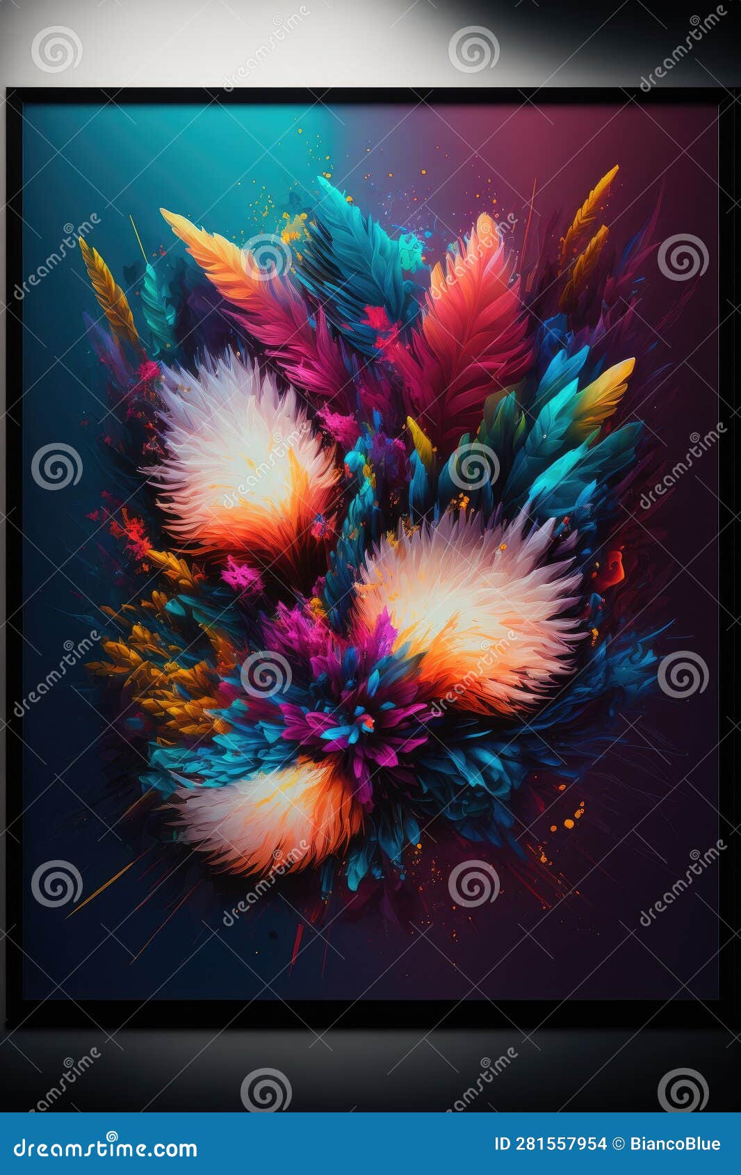 Abstract Art of Exploding Vibrant Multicolored Frame. Stock Photo ...