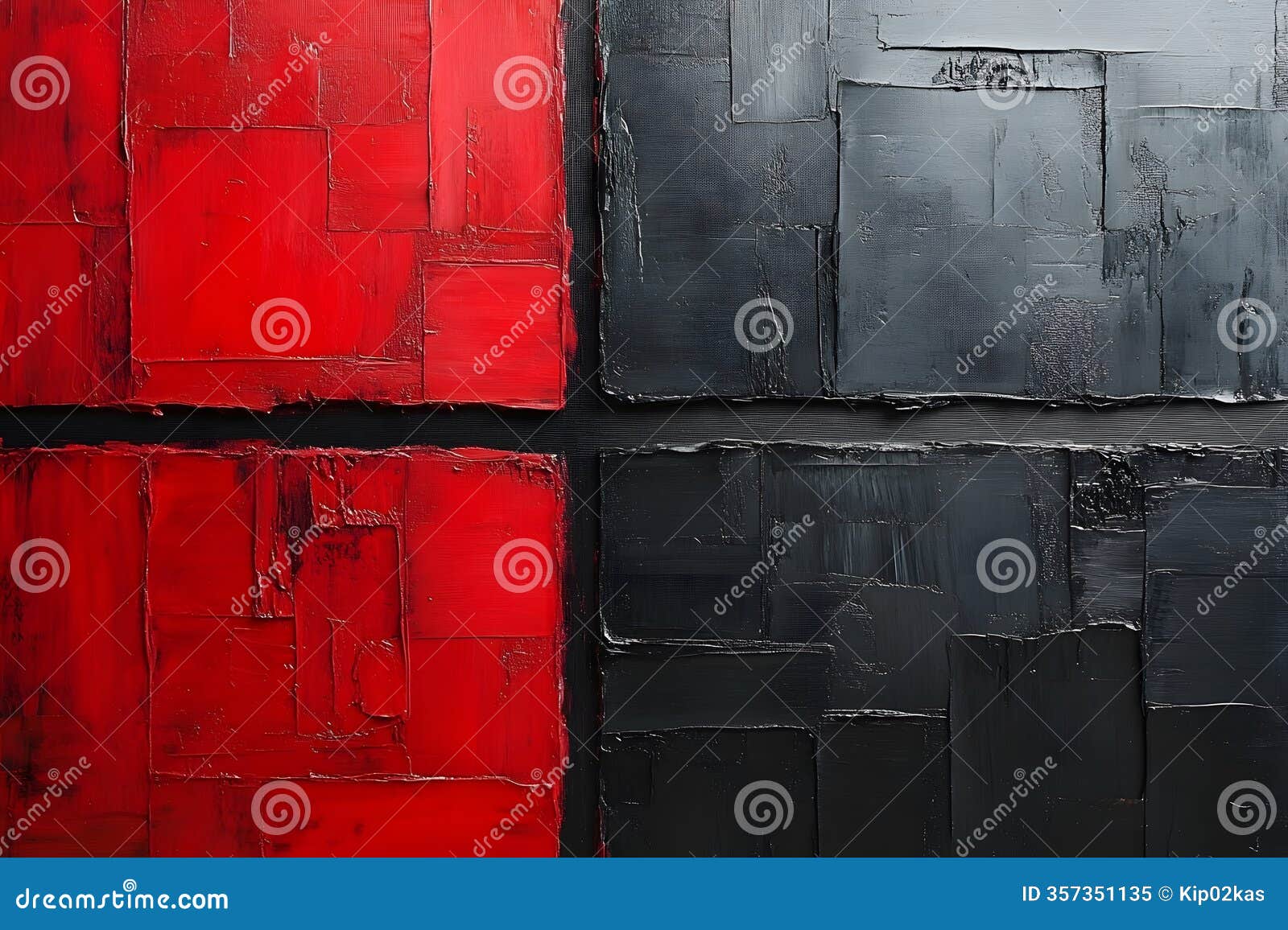 Contemporary Abstract Art with Textured Red and Black Panels for Modern ...