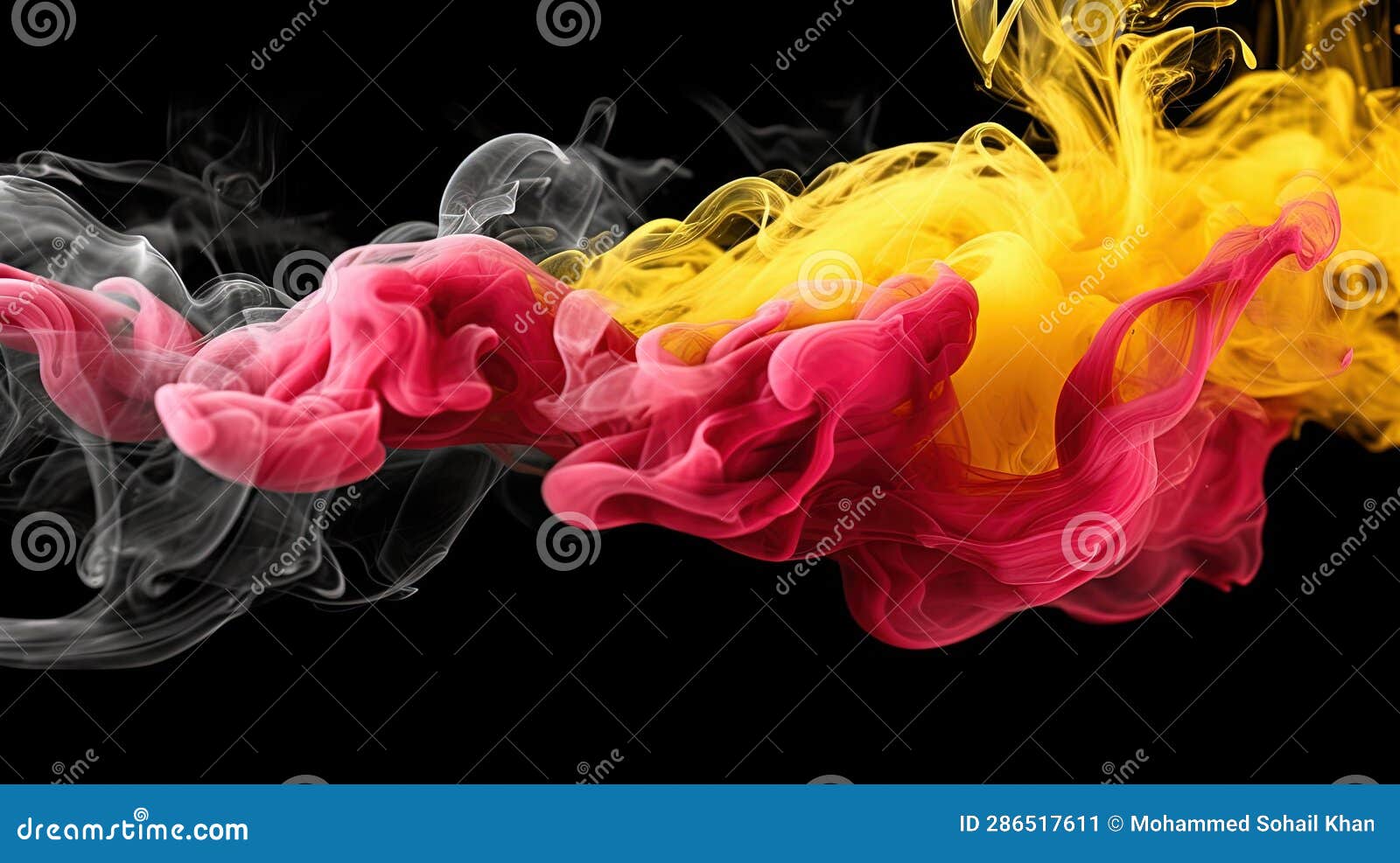 Abstract Art of Floating Liquid Smoke Rainbow Colored Background AI ...