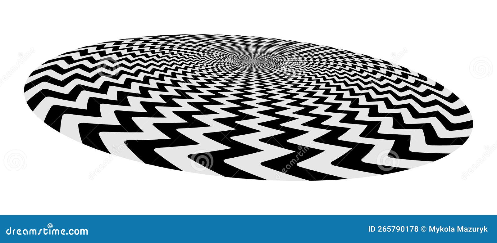 Abstract Art Geometric Optical Illusion with Arrows. White and Black ...