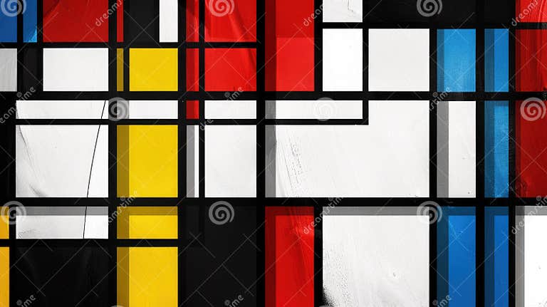 Geometric Art with Colorful Rectangles on Canvas, Modernist Inspiration ...