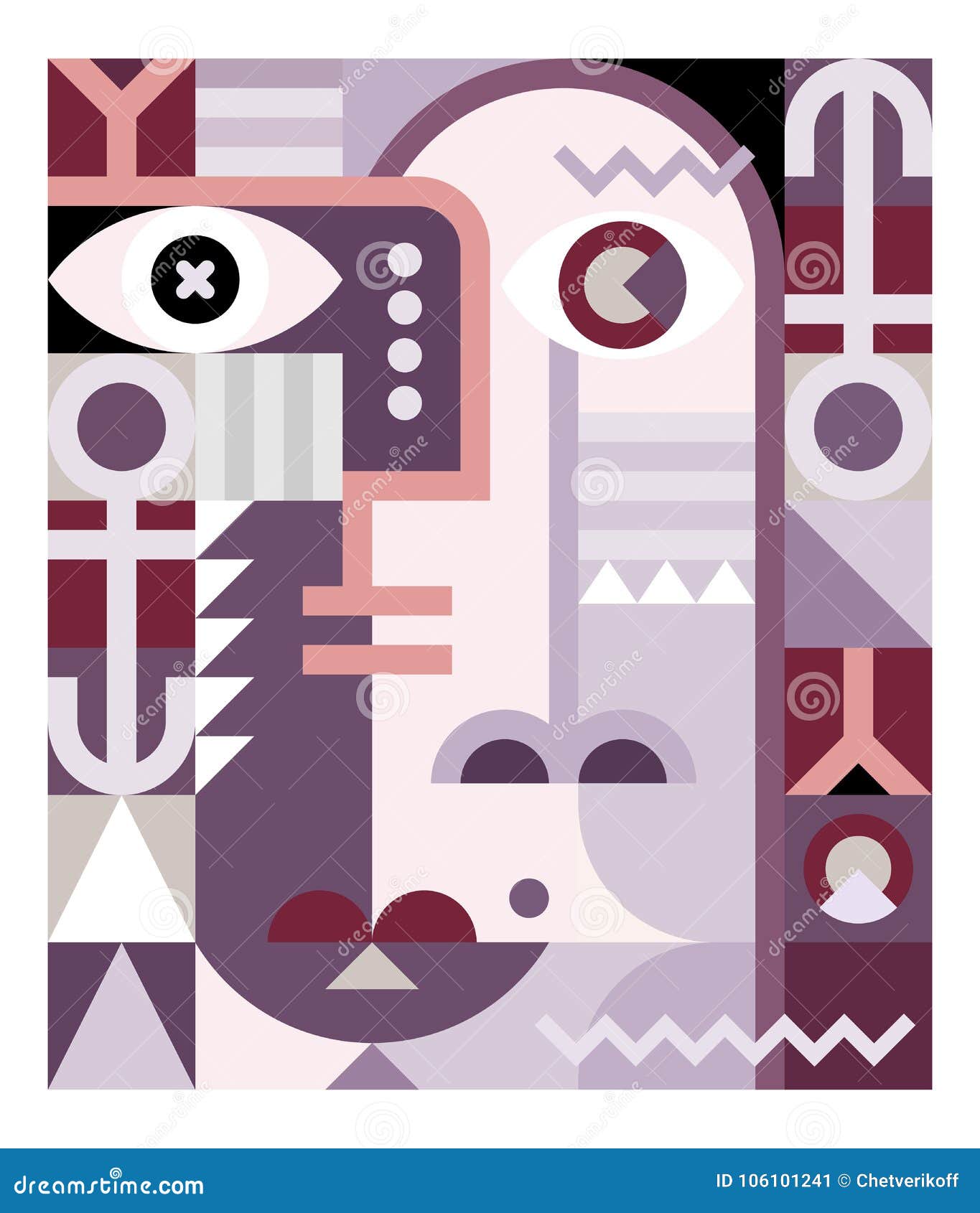 Abstract Art Geometric Portrait Stock Vector - Illustration of shapes ...