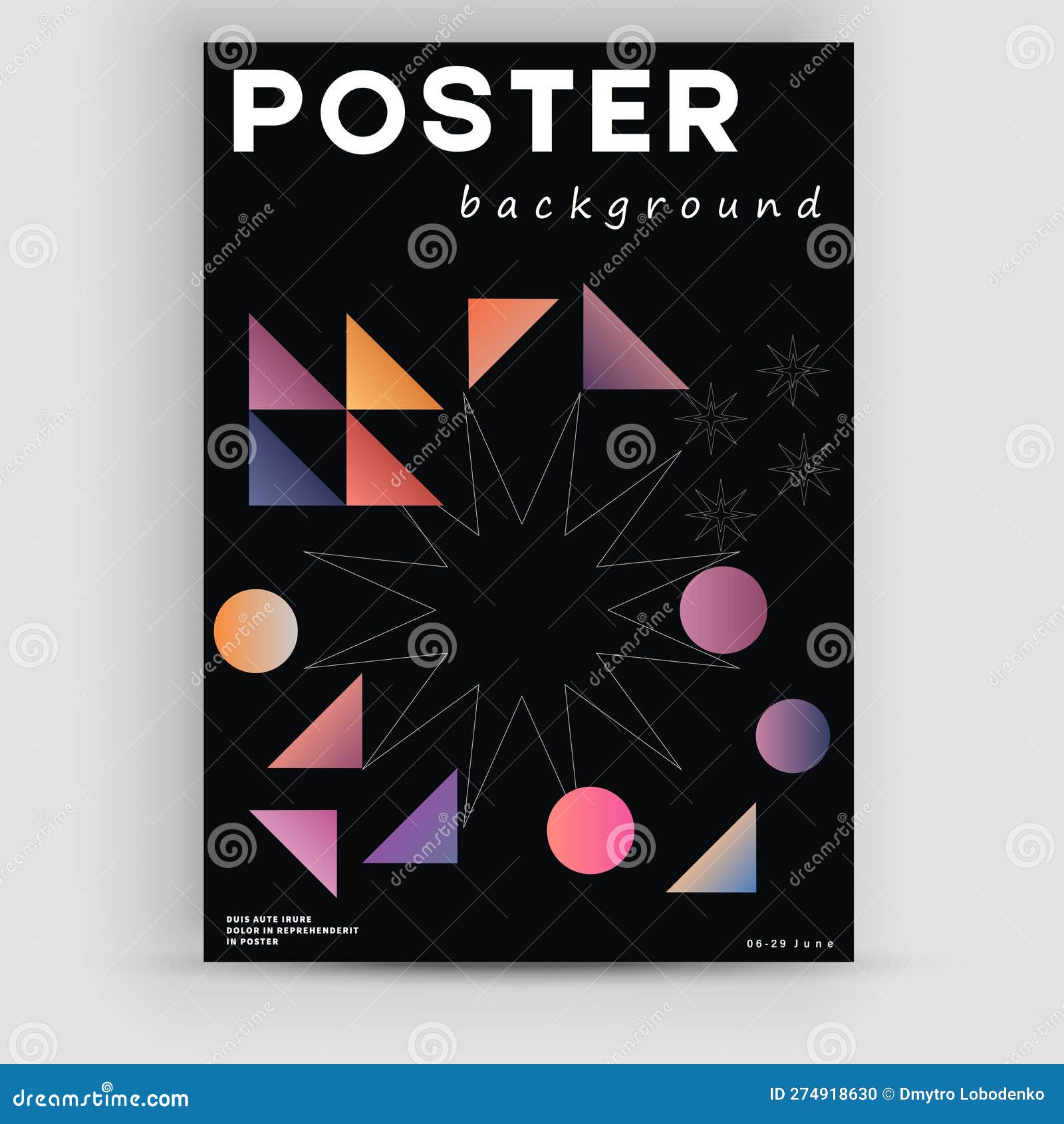 Abstract Art Geometric Poster Design Layout with Editable Text and ...