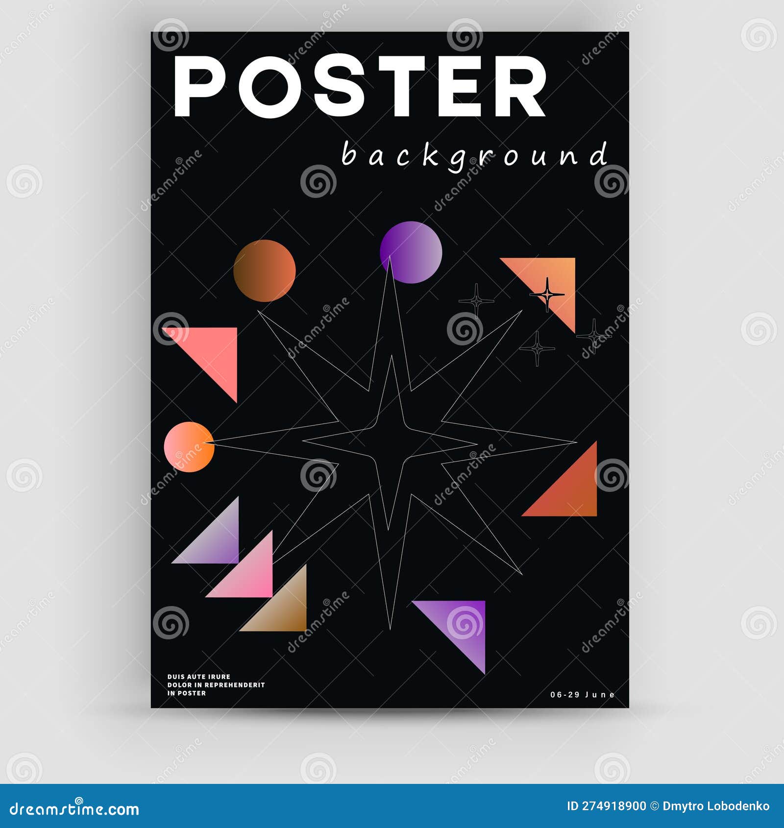 Abstract Art Geometric Poster Design Layout with Editable Text and ...