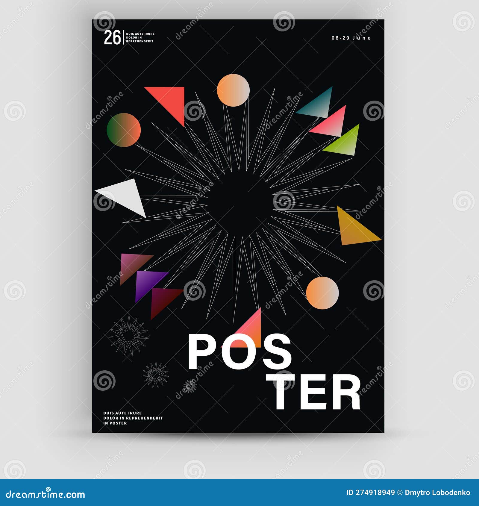 Abstract Art Geometric Poster Design Layout with Editable Text and ...