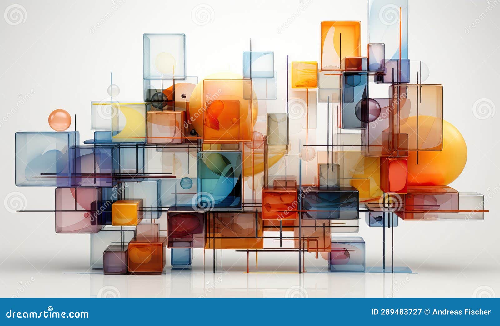 Abstract Art Geometric Shapes on White Background. Stock Image - Image ...