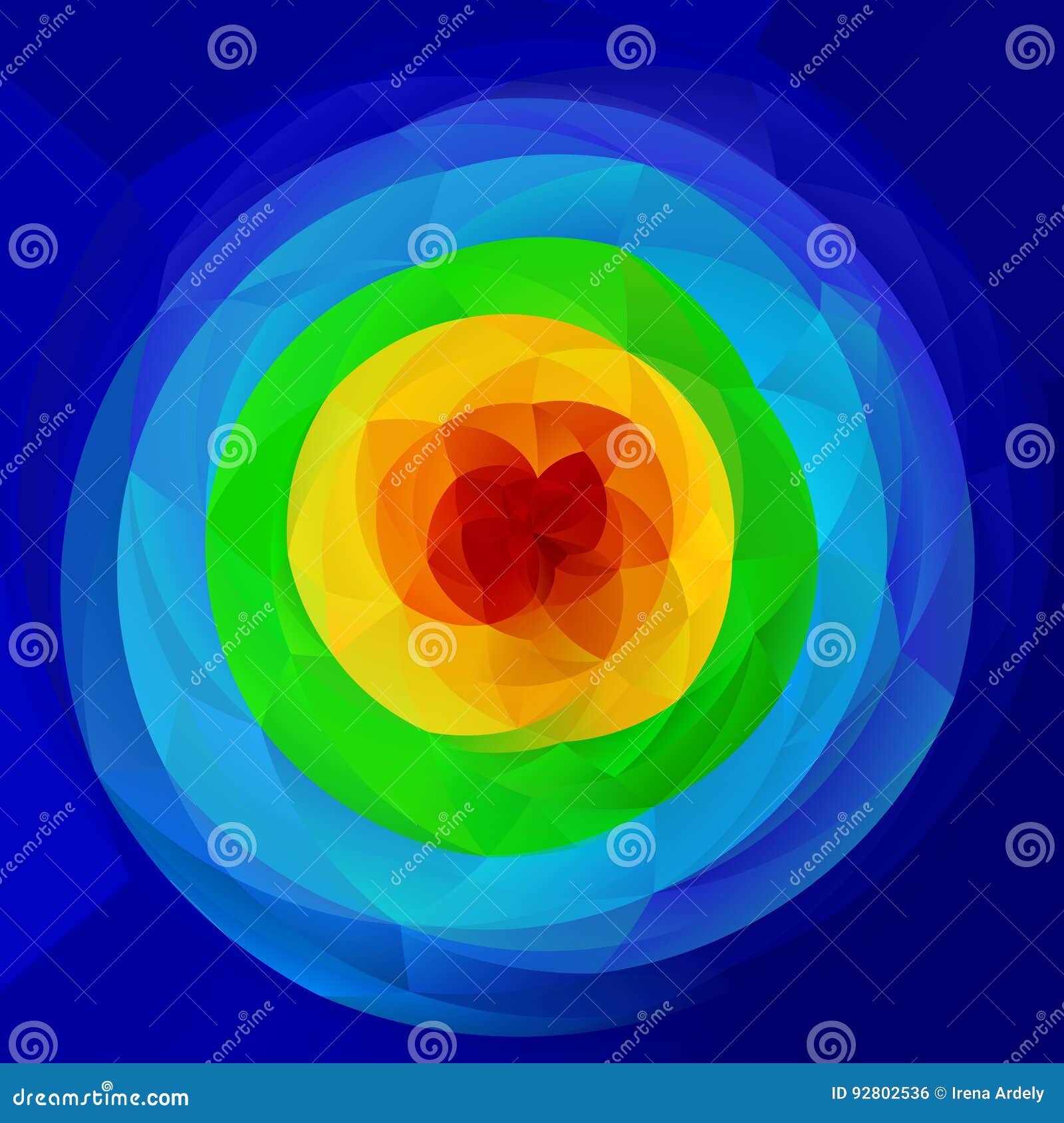 Abstract Art Geometric Swirl Full Spectrum Rainbow Colored - Medium ...