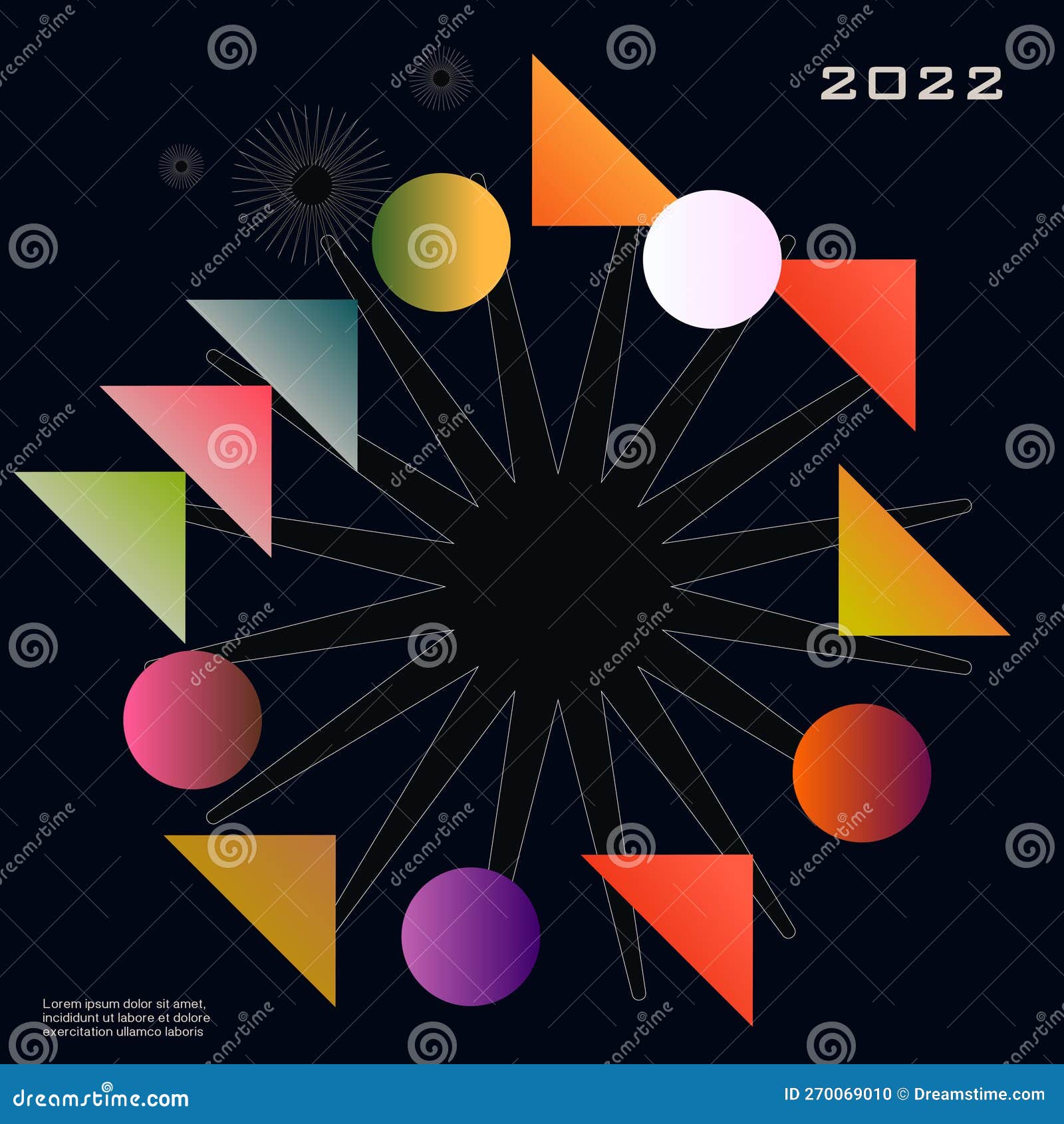 Abstract Art Geometrical Poster Design Layout with Editable Text and ...