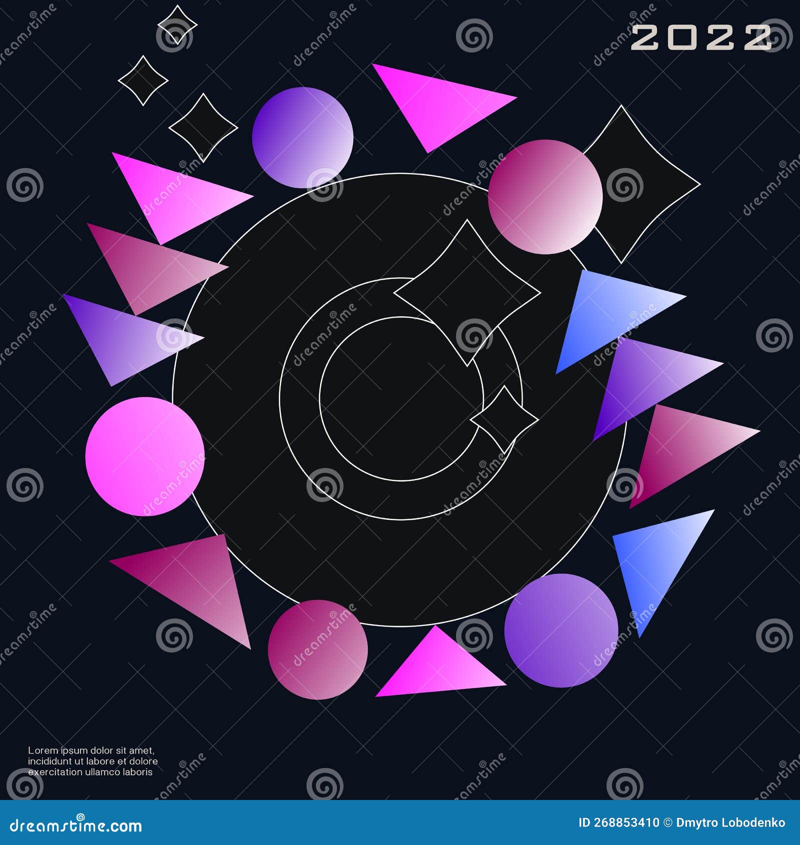 Abstract Art Geometrical Poster Design Layout with Editable Text and ...