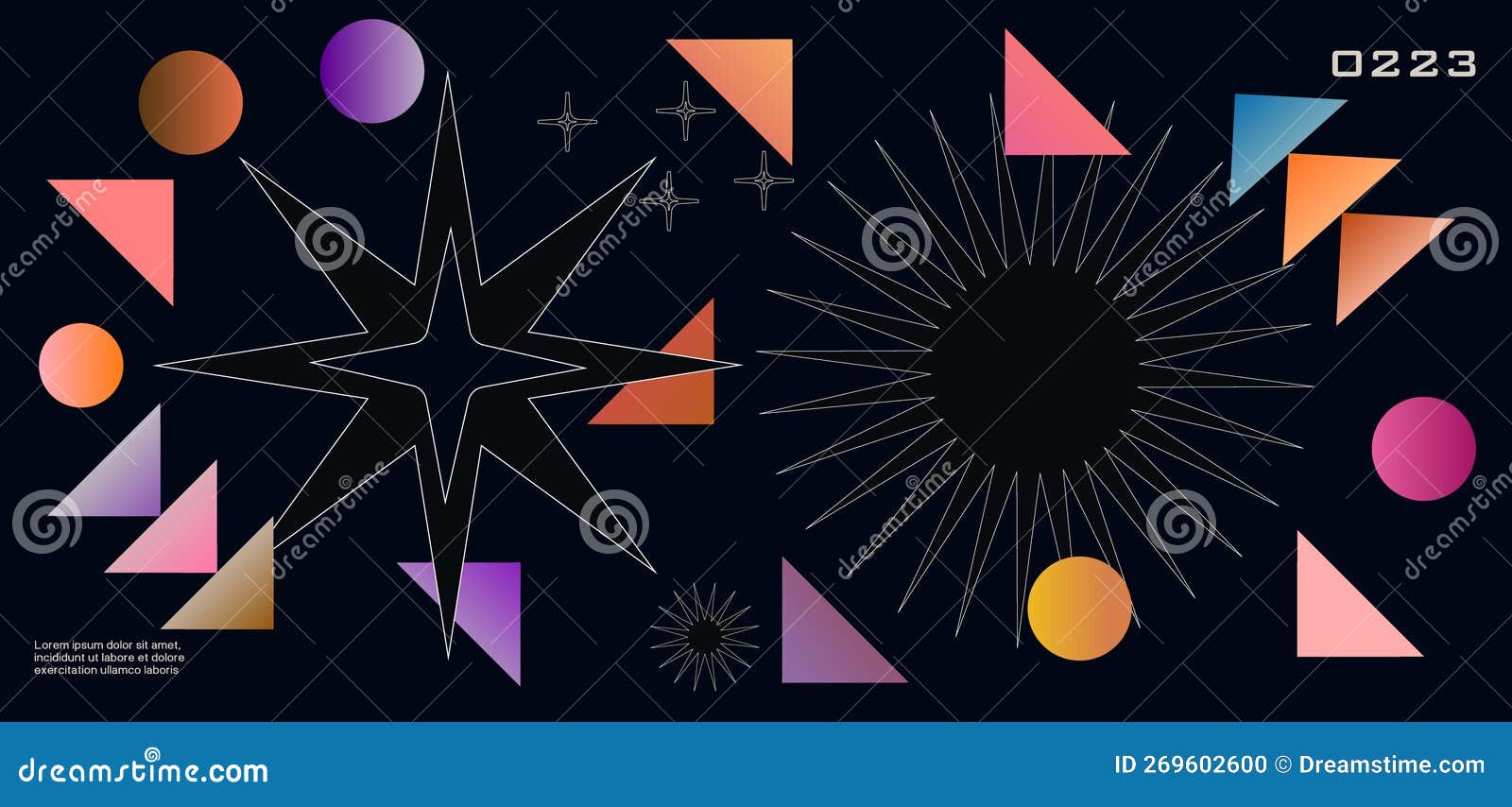 Abstract Art Geometrical Poster Design Layout with Editable Text and ...