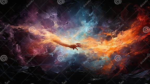 Abstract Art of Hands Touching. Stock Illustration - Illustration of ...