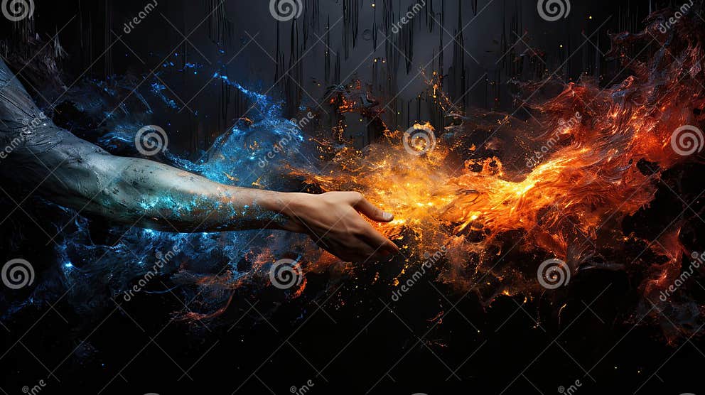 Abstract Art of Hands Touching. Stock Illustration - Illustration of ...
