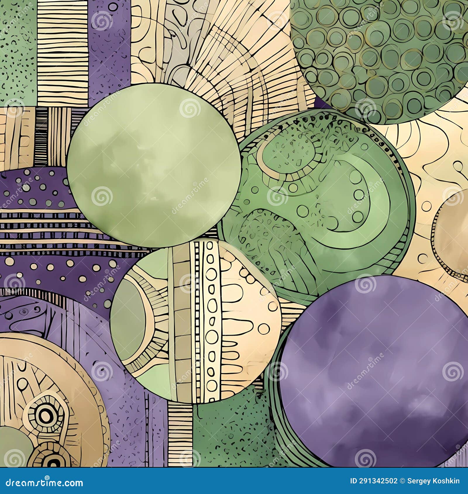 An Abstract Art Illustration with Circle Shapes. Abstract Pattern ...