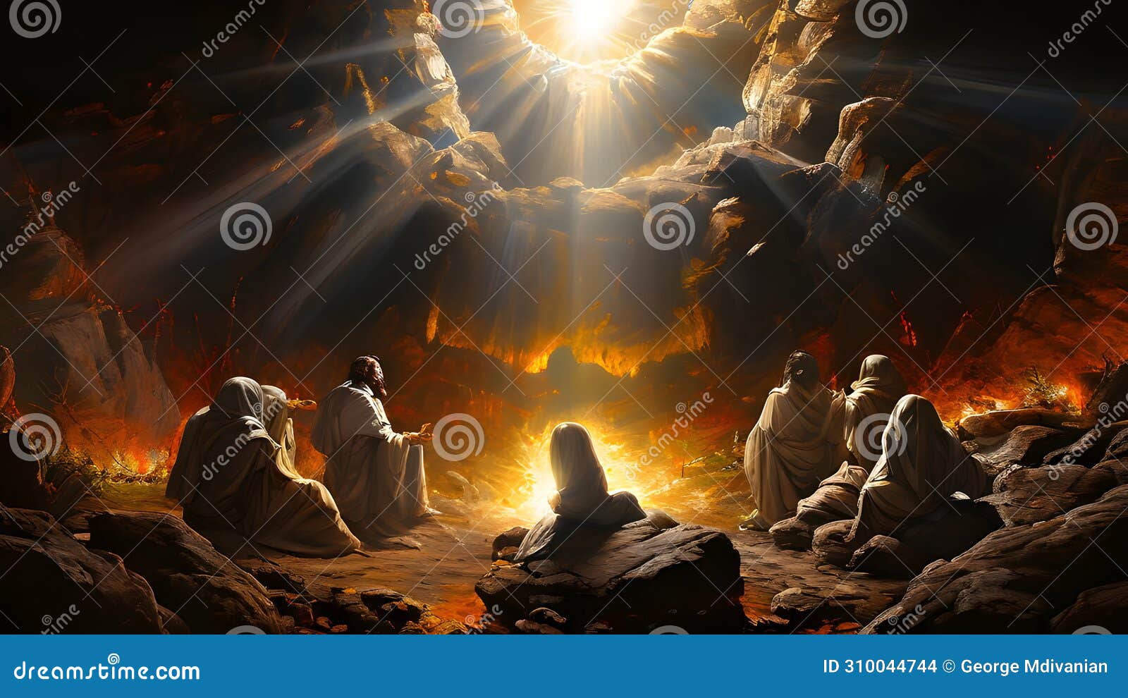 Abstract Art of Jesus Christ Resurrection Stock Illustration ...