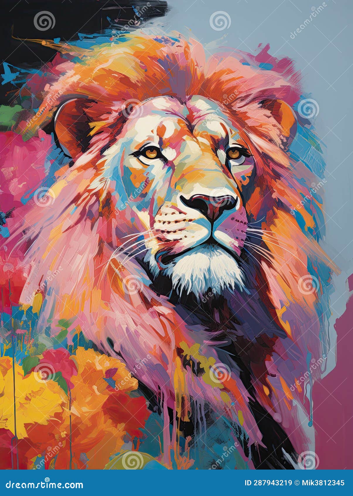 Abstract Art Leon Looking Like a Businessman. Stock Illustration ...