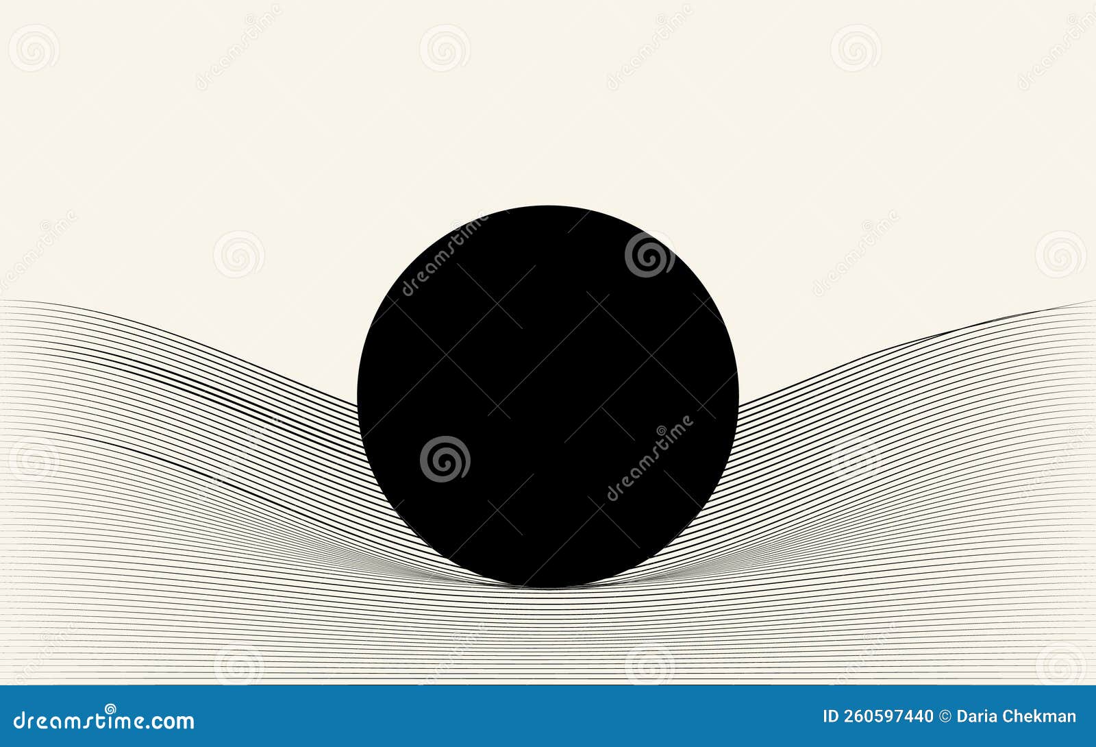Abstract Art Line Design. Mass Gravity Concept Stock Vector ...
