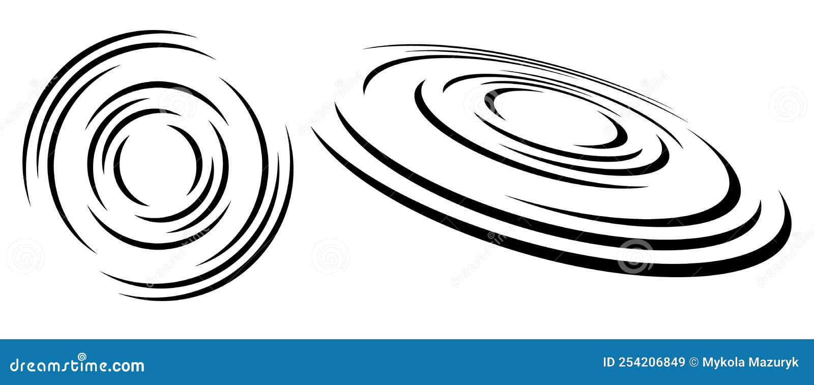 Abstract Art Lines in Circles Background. Normal and Perspective View ...