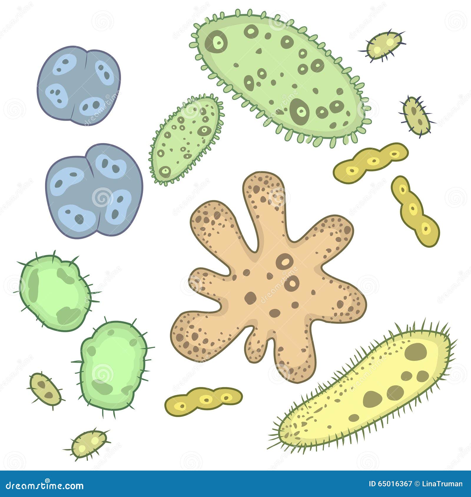 Abstract Art Microbes, Bacteria and Virus, Microorganism Stock Vector ...