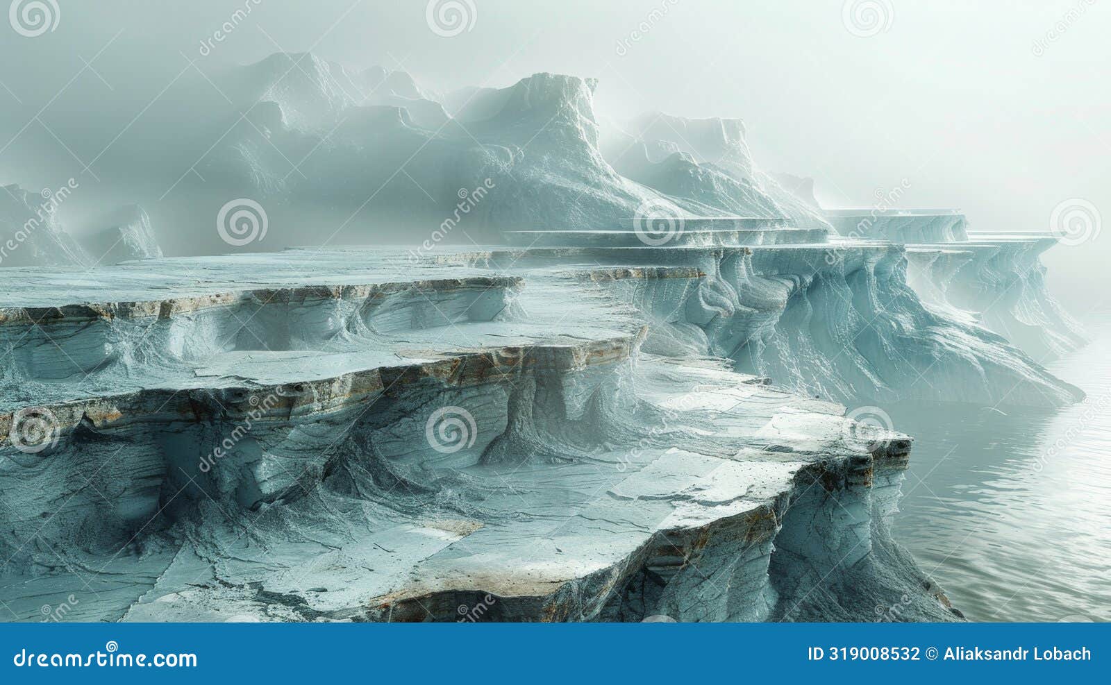 Abstract Art Mountains by the Lake. Illustration Stock Photo - Image of ...